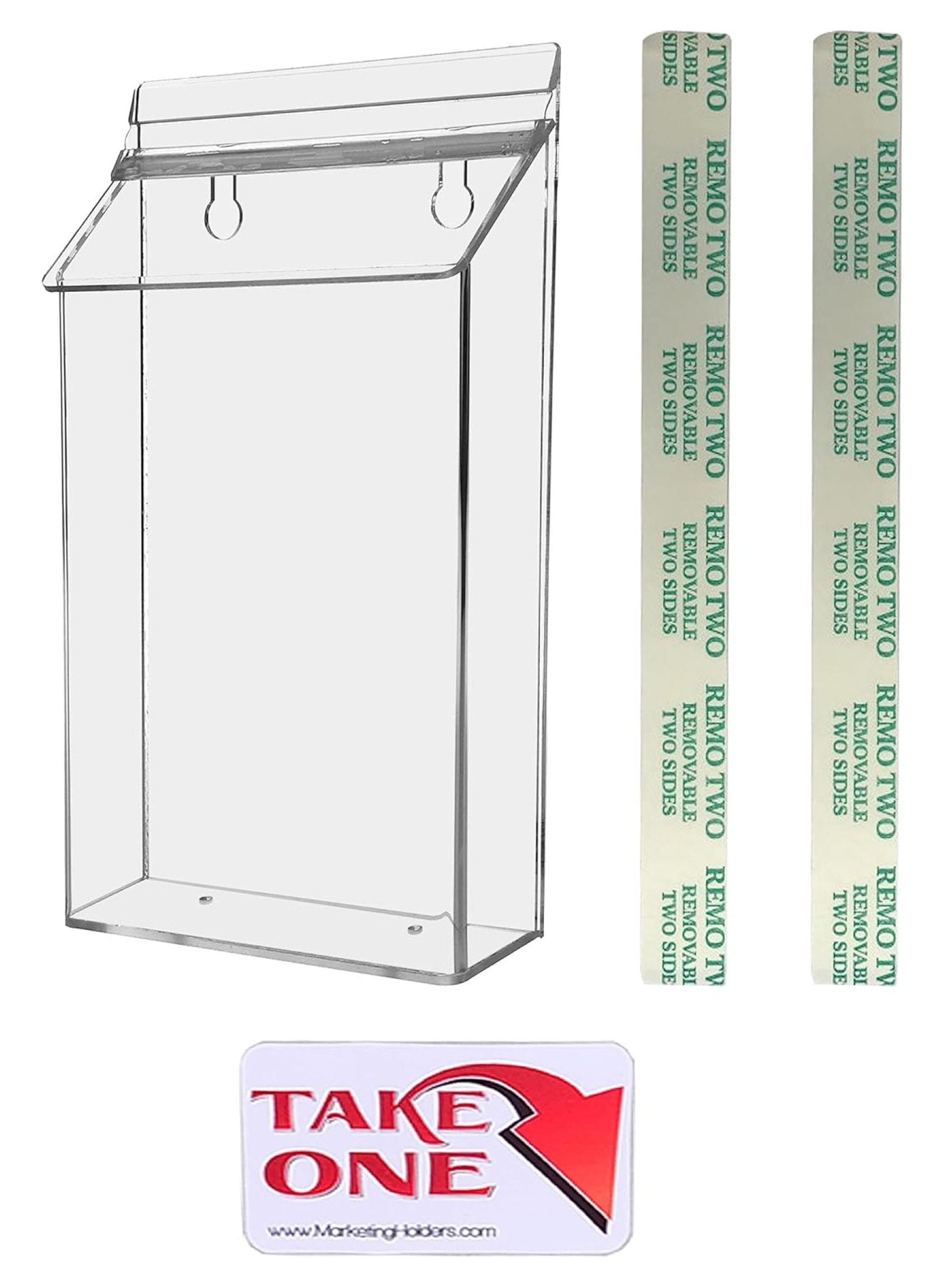 Outdoor Brochure Holder Box Clear with Lid Holds 6" x 10" Bifolds and ...