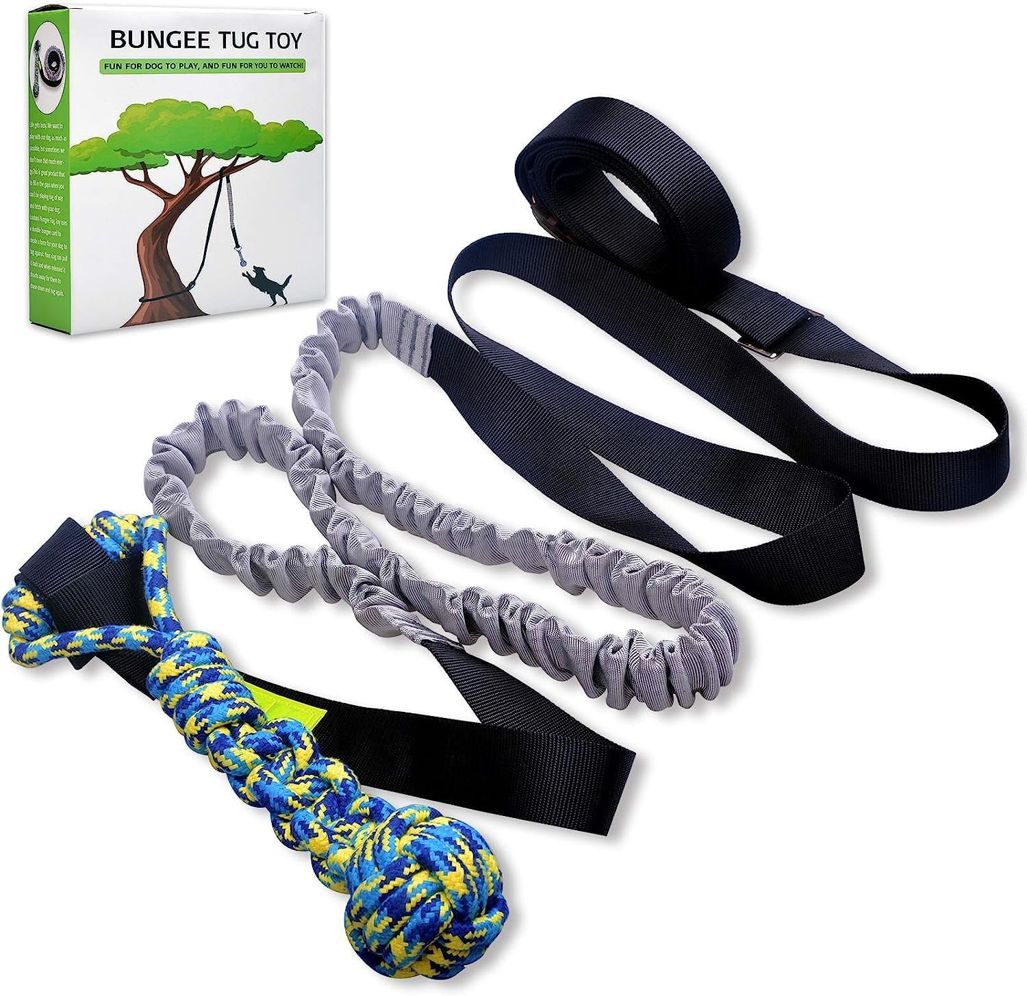 Outdoor Bungee Tug , from Tree for Small to Large Dogs, Interactive ...