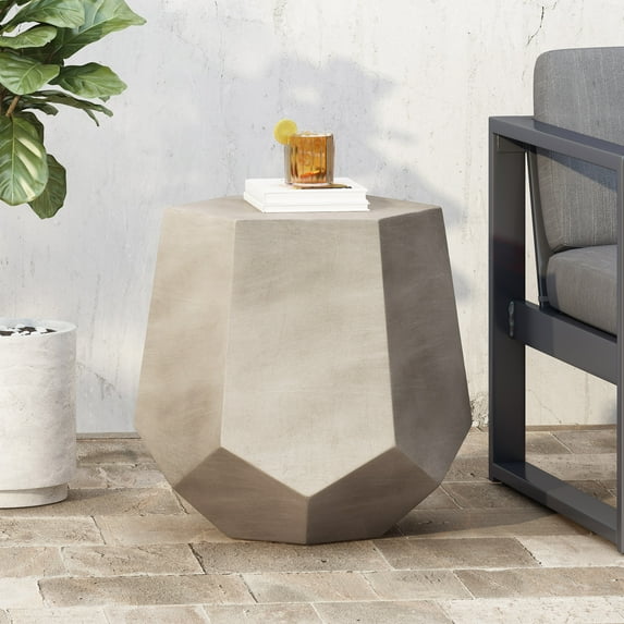 Outdoor Calgary Side Table,Light Grey,Light Grey Magnesium Oxide Garden ...