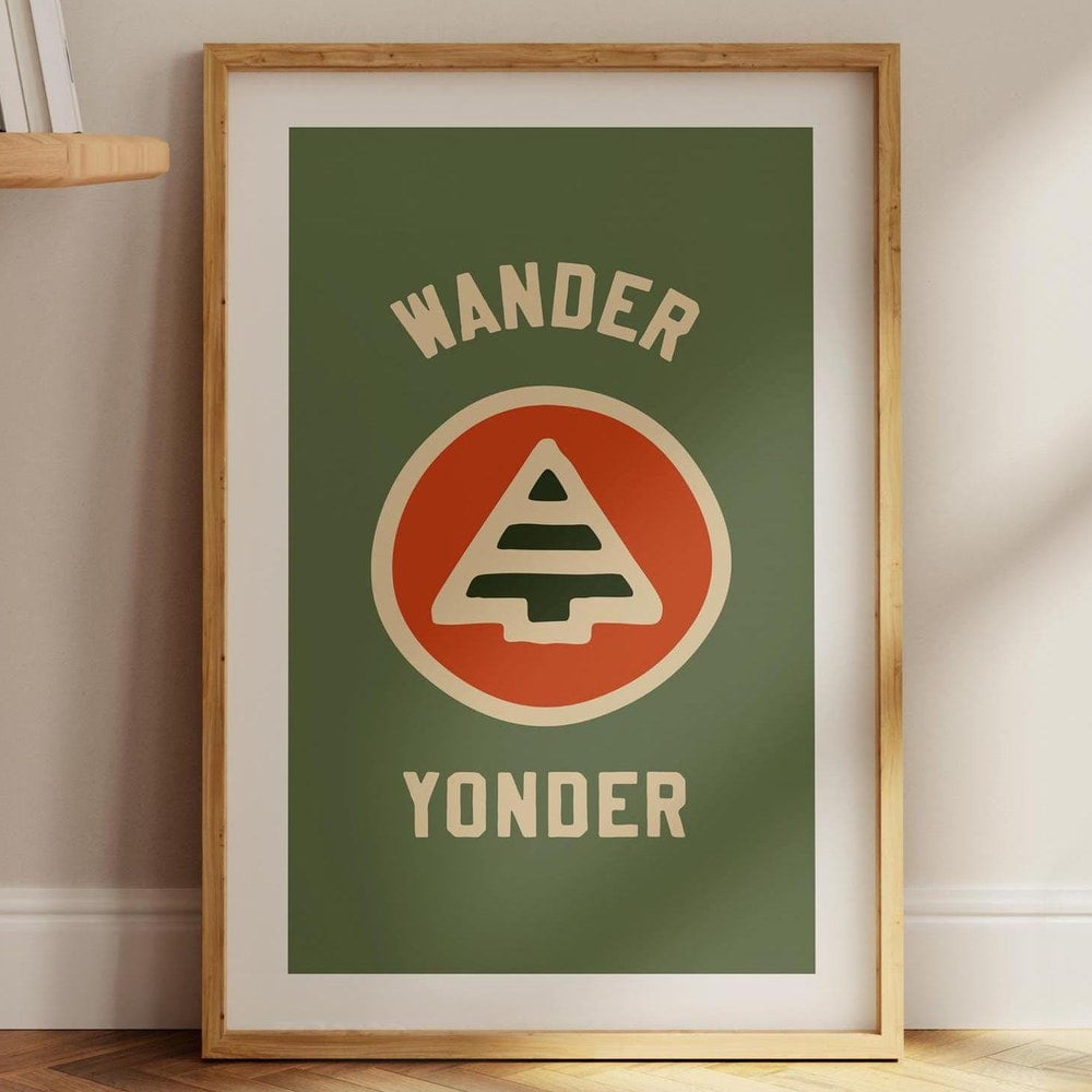 Outdoor Camp Print Retro Camping Gift For Kids Nature Art Wander Yonder Poster Cabin Wall Decor ...