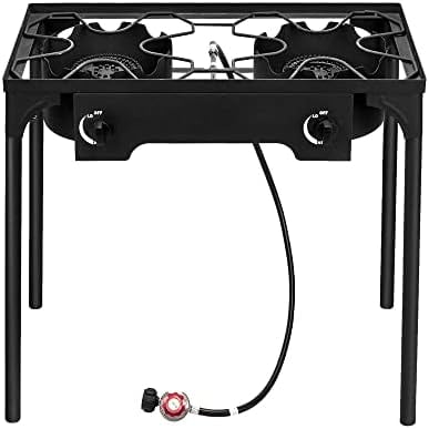 Outdoor Camp Stove High Pressure Propane Gas Cooker Portable Cast Iron Patio Cooking Burner ...