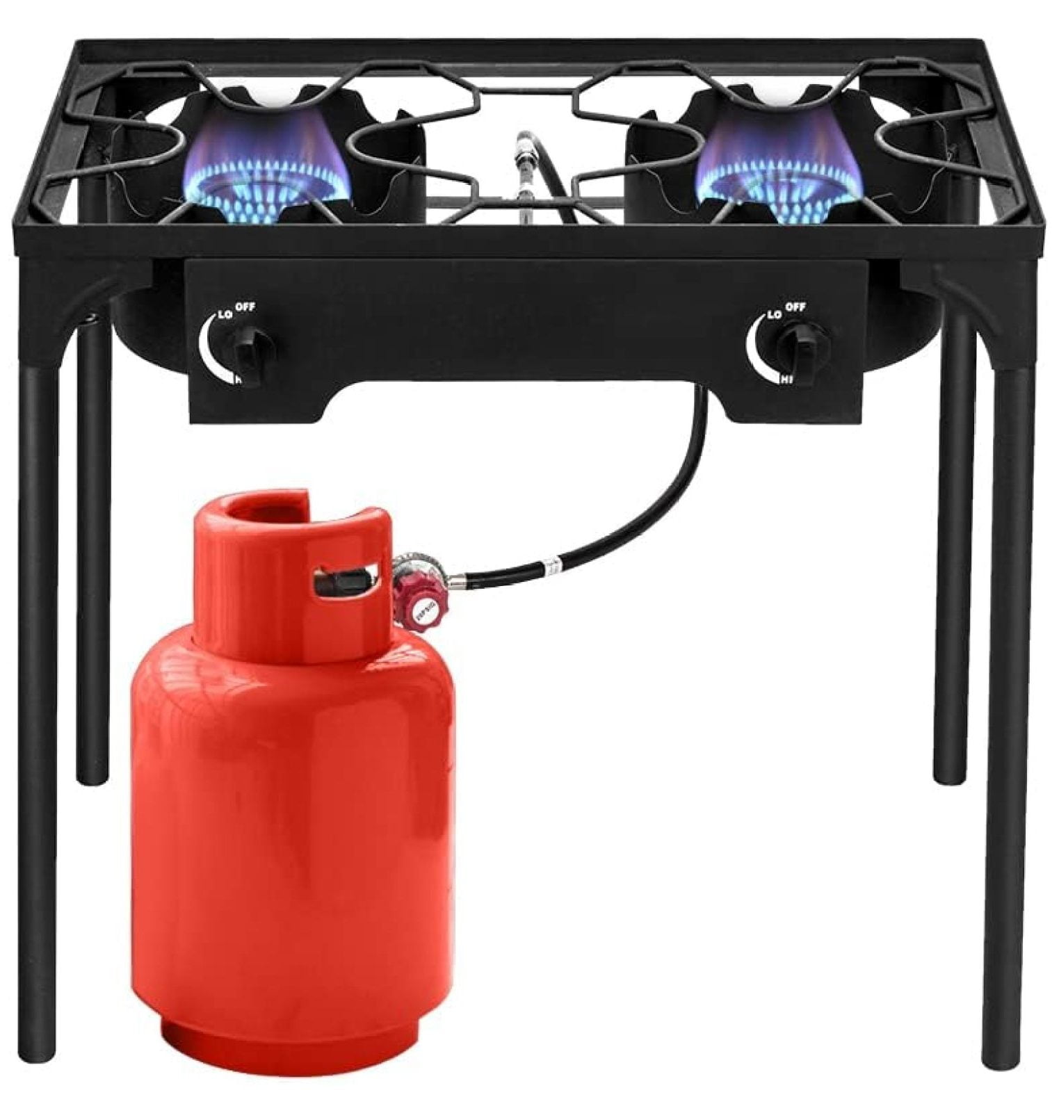Outdoor Camp Stove High Pressure Propane Gas Cooker Portable Cast Iron Patio Cooking Burner ...