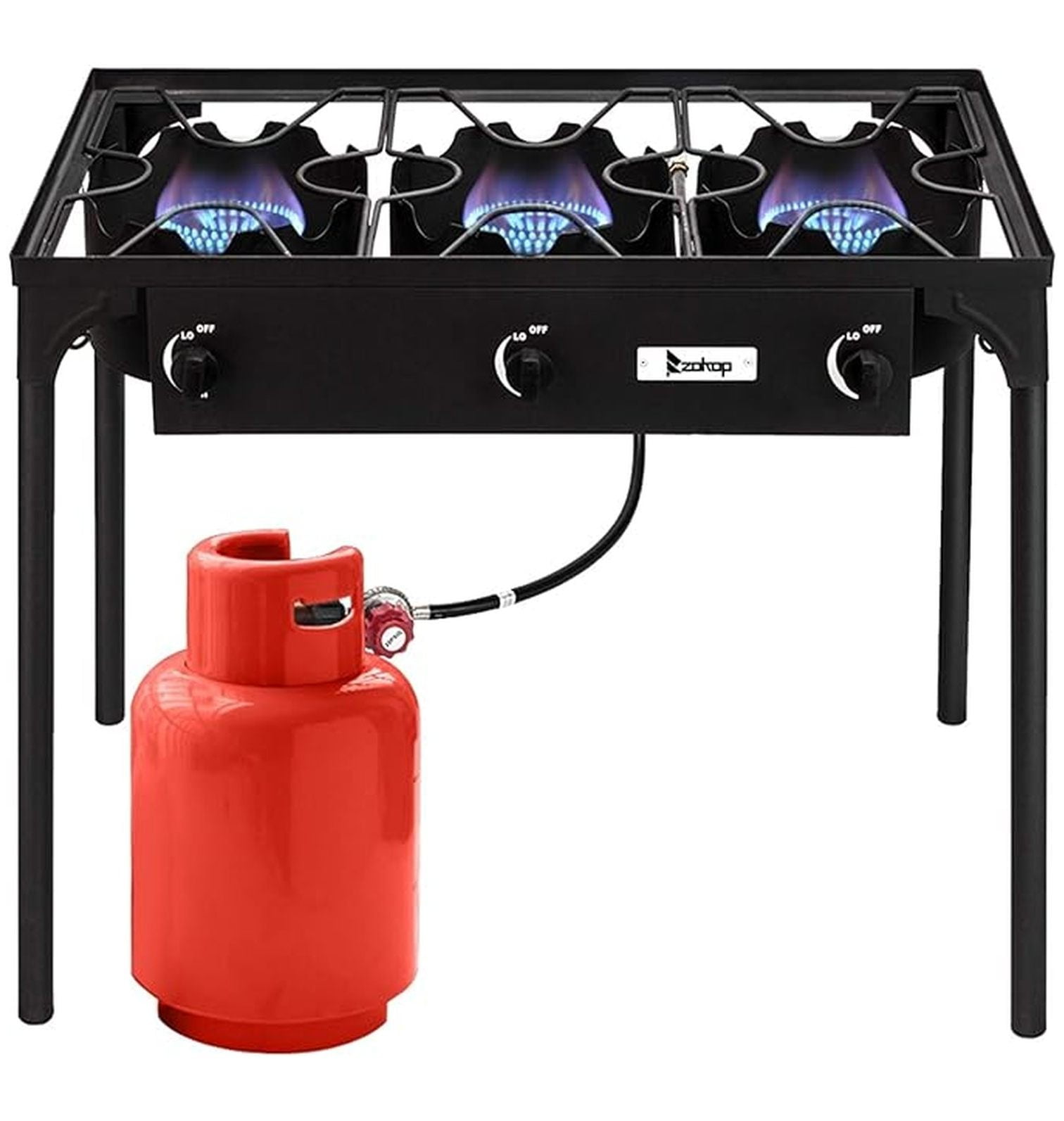 Outdoor Camp Stove Propane, High Pressure Propane Gas Cooker Portable Cast Iron Cooking Stove ...