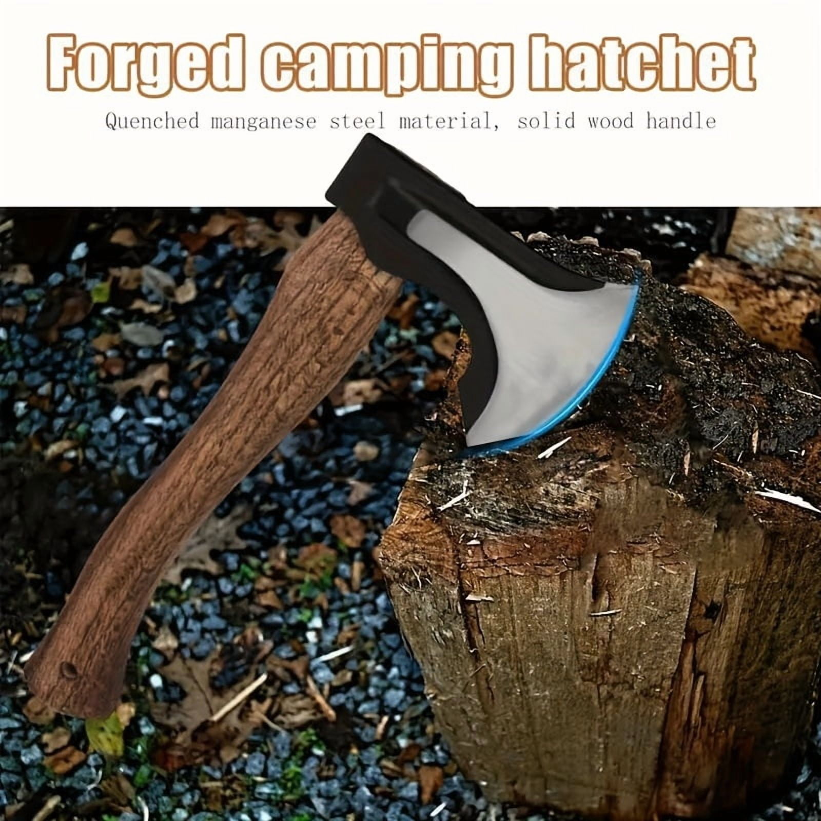 Outdoor Camping Axe - Hand-Forged High Carbon Steel, Easy to Carry ...