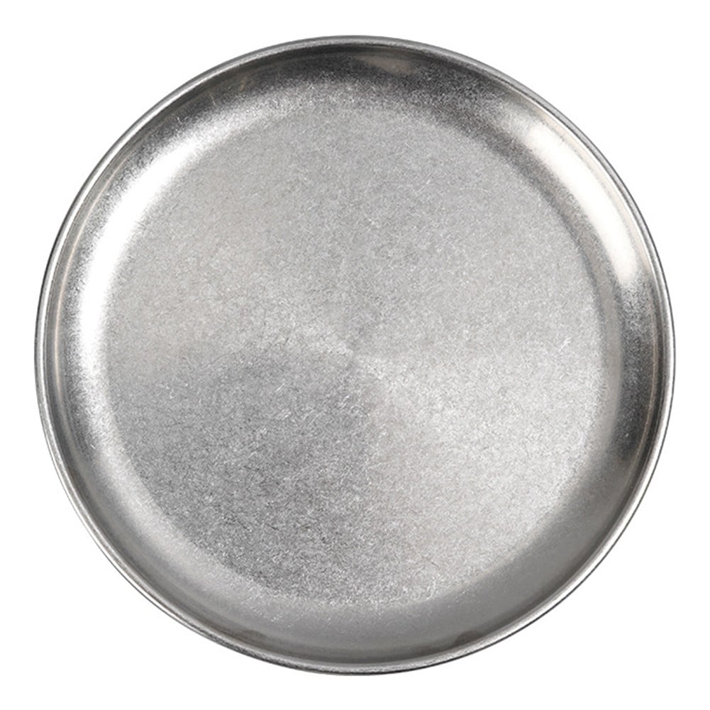 Outdoor Camping BBQ Plate Stainless Steel Round Plate Double-Walled ...
