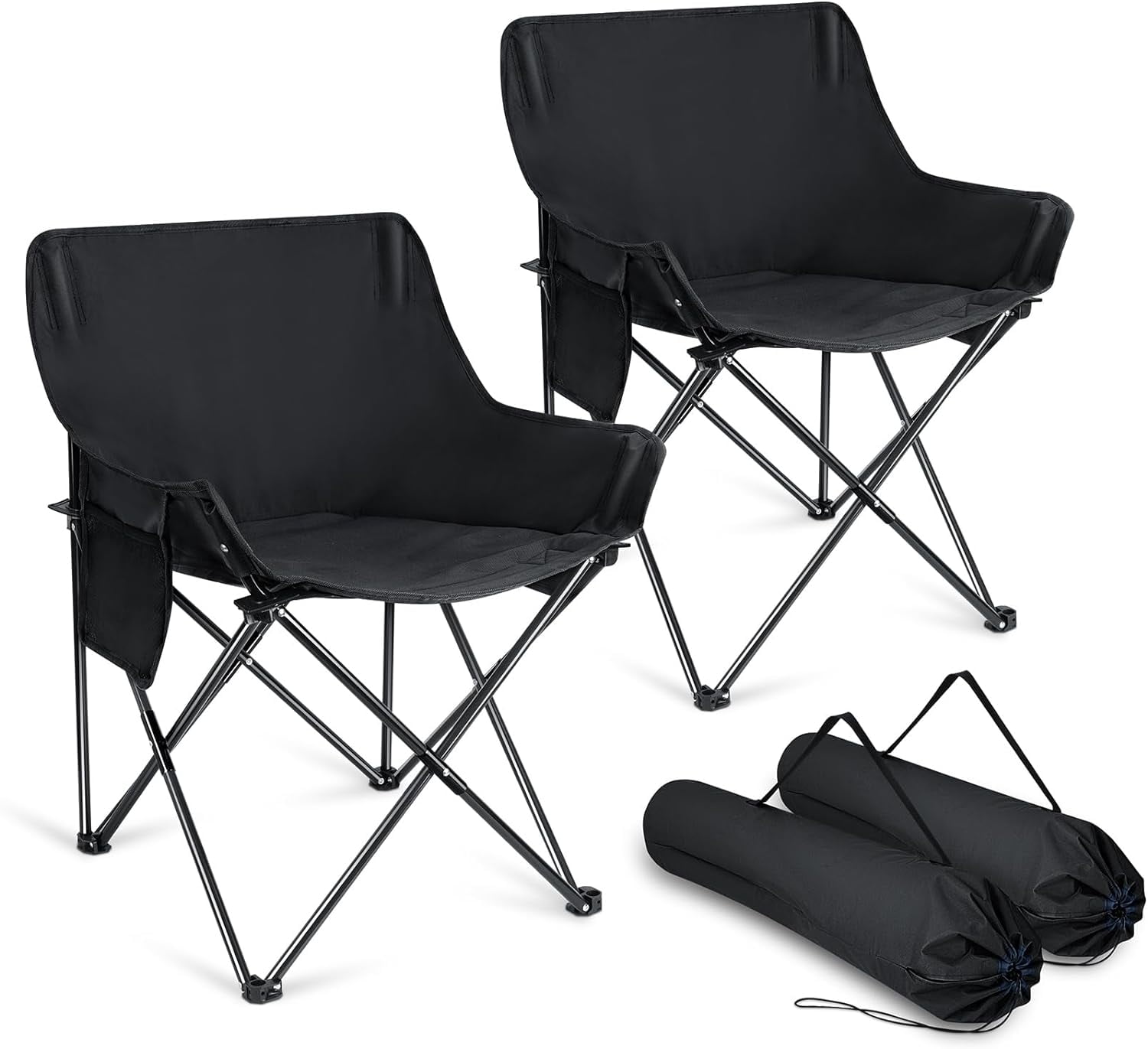 Outdoor Camping Chair for Adult, Large Portable Folding Moon Chairs ...