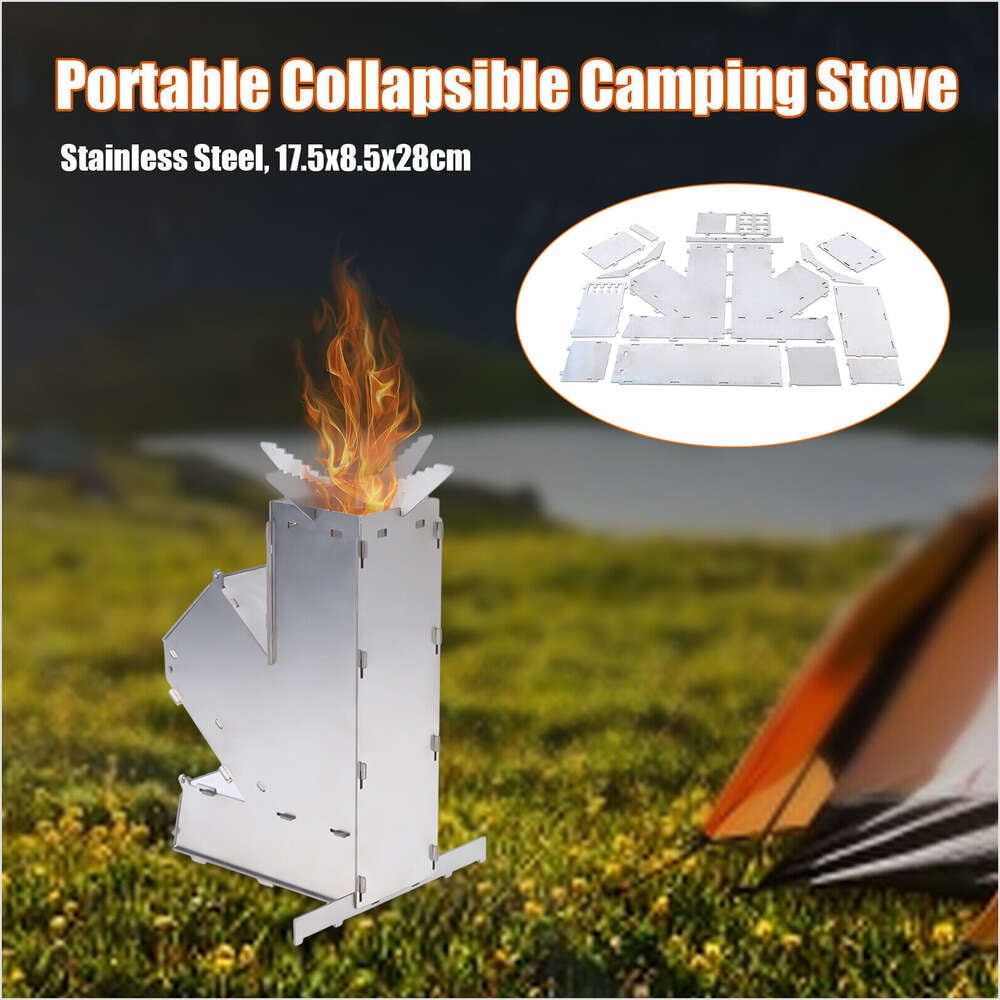 Outdoor Camping Collapsible Wood Burning Stainless Steel Stove Backpack ...