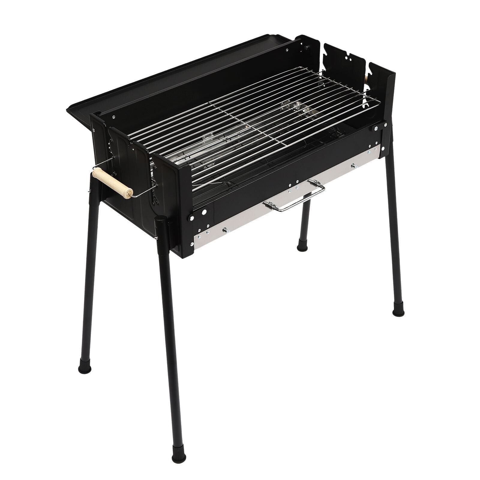 Outdoor Camping Family Barbecue Grill, Free Standing BBQ Rack Portable ...