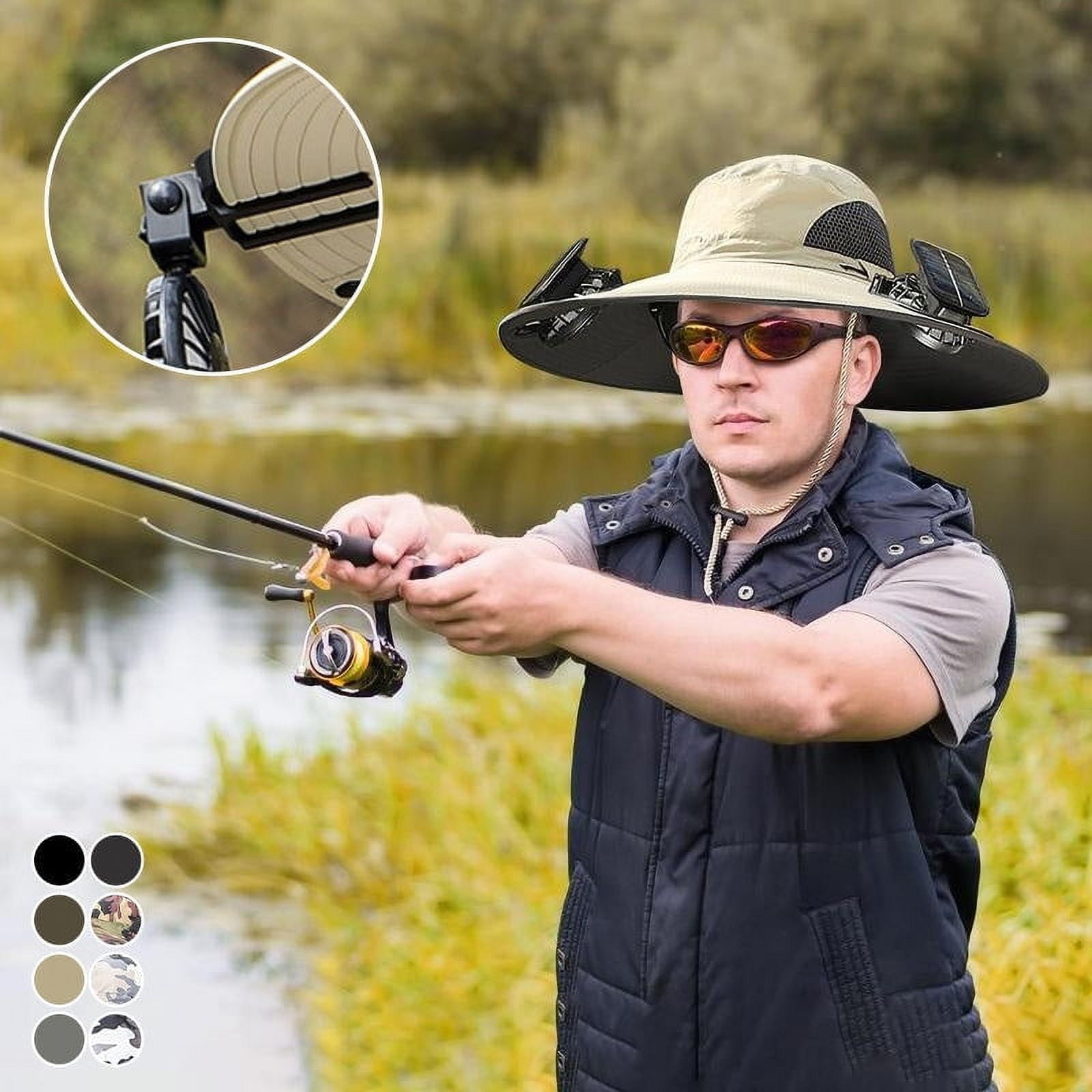 for Outdoor Camping Fishing Hiking Sunscreen Fisherman Hat Solar ...