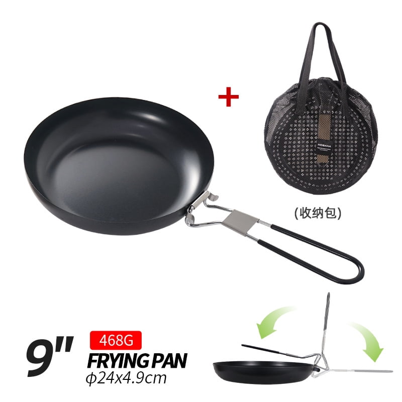 Outdoor Camping Foldable Portable Non-stick Pan for Cooking Iron Pan ...