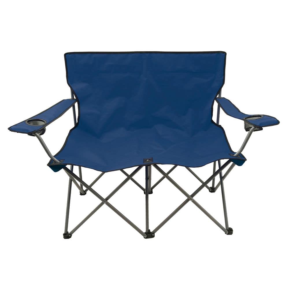 Outdoor Camping Folding Loveseat Chair Heavy-Duty Metal Frame ...