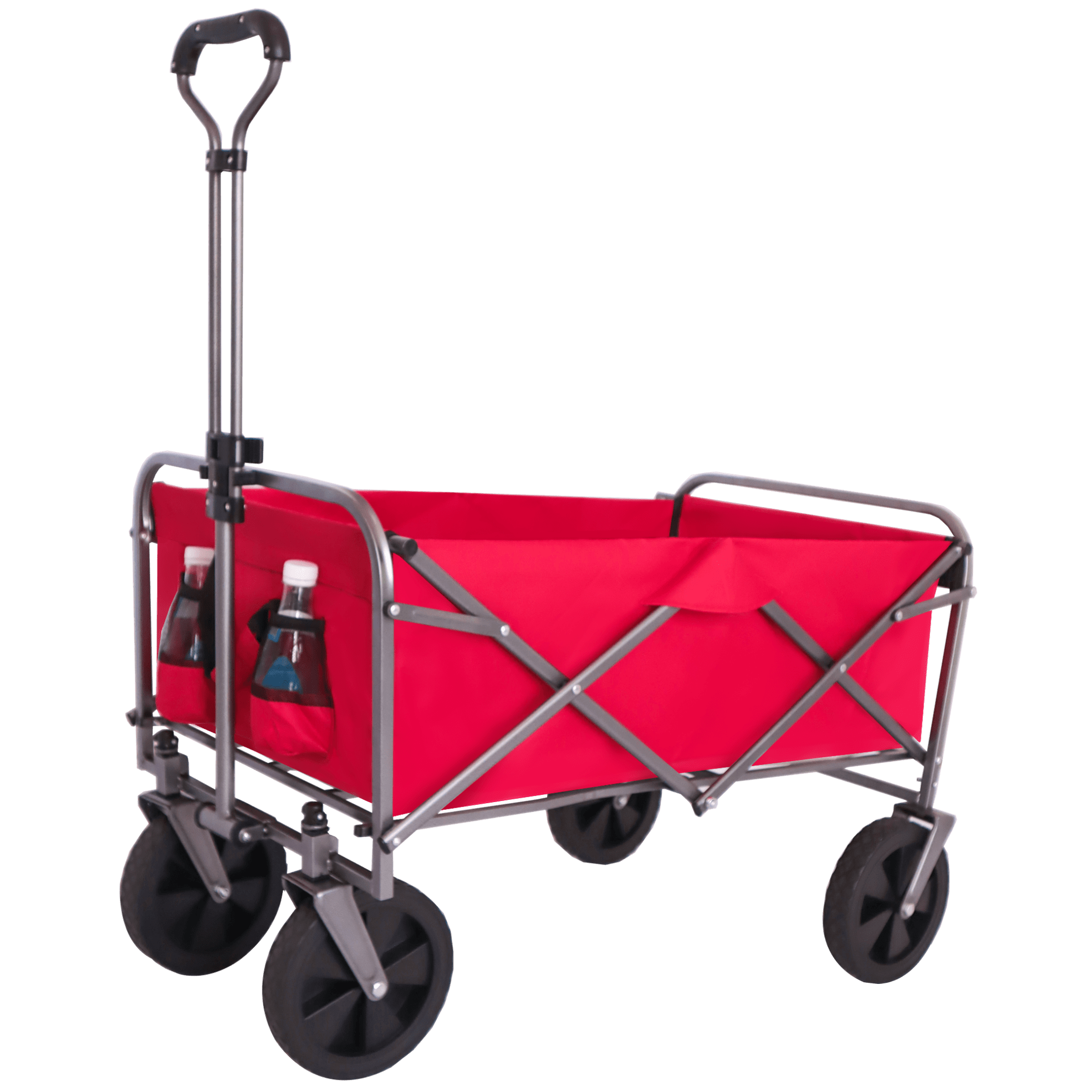 Outdoor Camping Folding Wagon With Air Tires, Adjustable Handle, Front ...