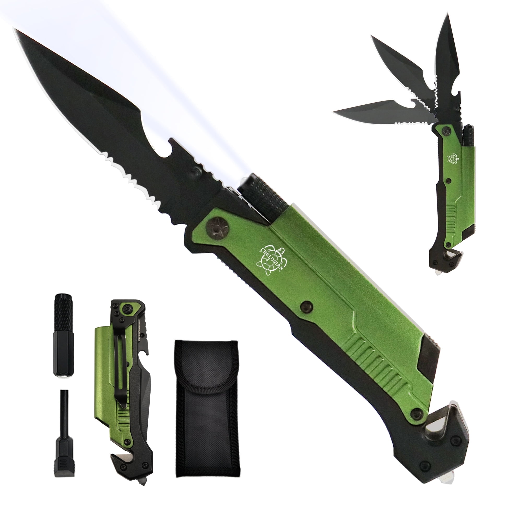 Outdoor Camping Pocket Knife, 7 in 1 Multi-Function Folding Knives with ...