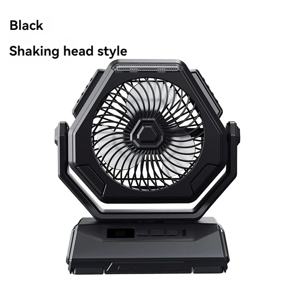 Outdoor Camping Rechargeable Oscillating Ceiling Fan, 3-Speed Portable ...