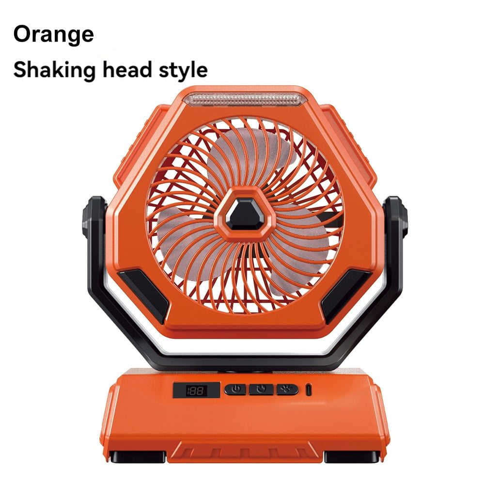 Outdoor Camping Rechargeable Oscillating Ceiling Fan, 3-Speed Portable ...