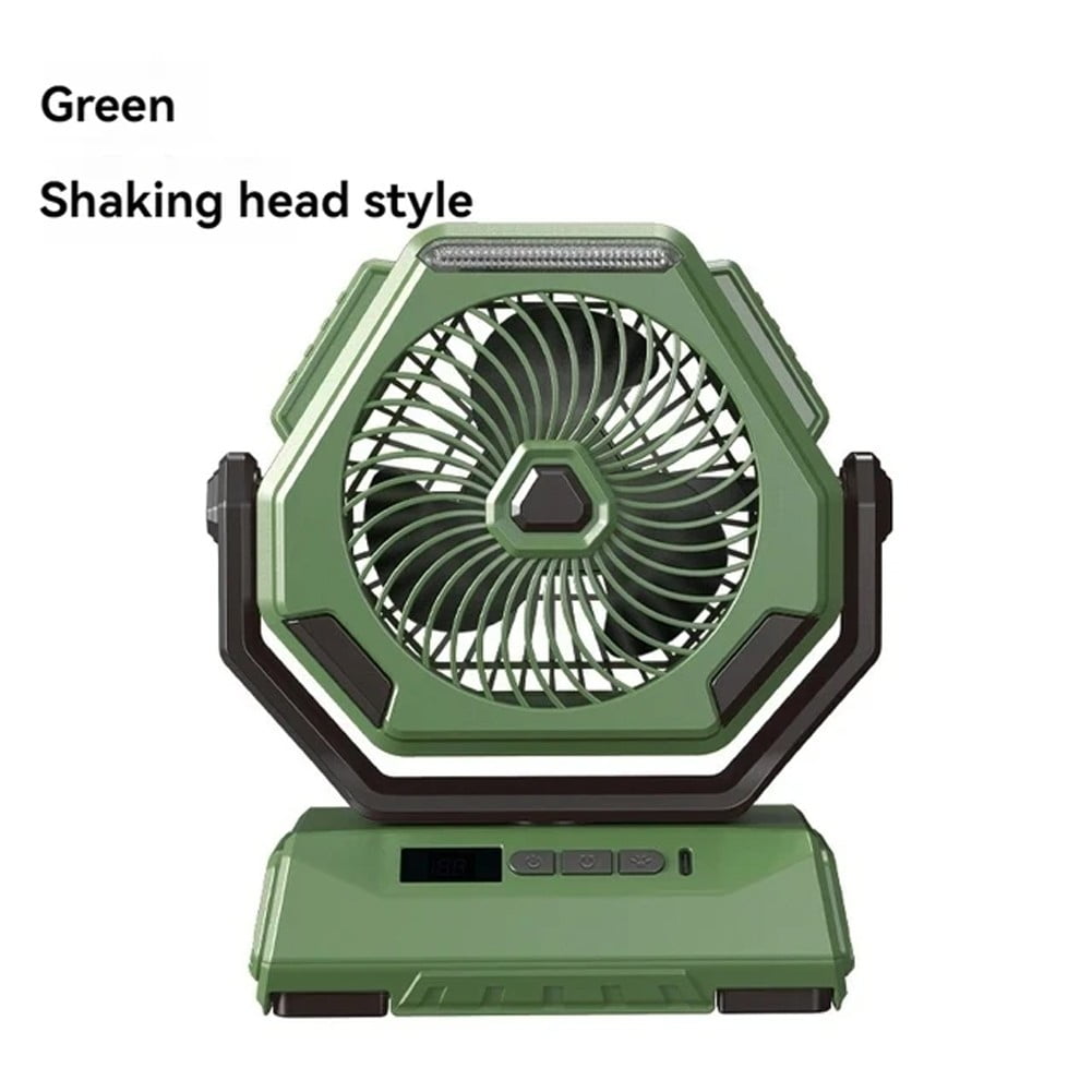 Outdoor Camping Rechargeable Oscillating Ceiling Fan, 3-Speed Portable ...