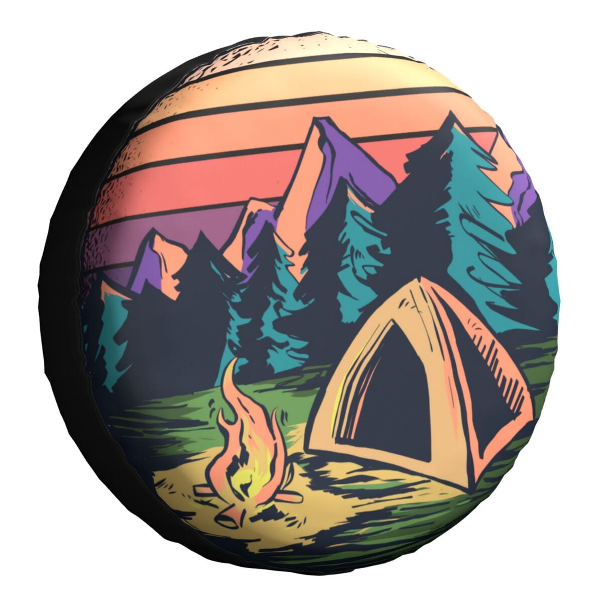 Outdoor Camping Spare Wheel Cover for Suzuki Mitsubish 4WD SUV Custom Mountain Campfire Tire ...