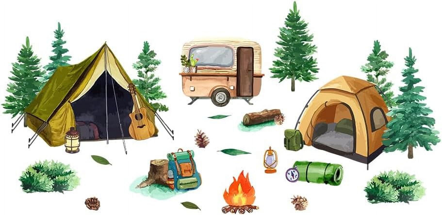 Outdoor Camping Stickers Dining Car Tent Wall Art Removable PVC Wall ...