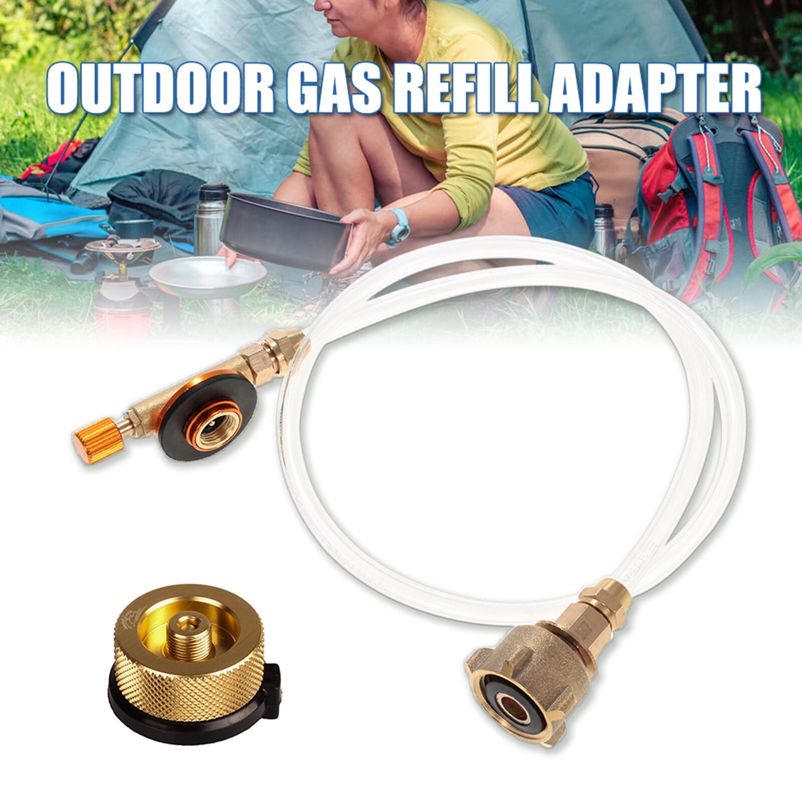 Outdoor Camping Stove Propane Refill Adapter LPG Flat Cylinder Coupler ...