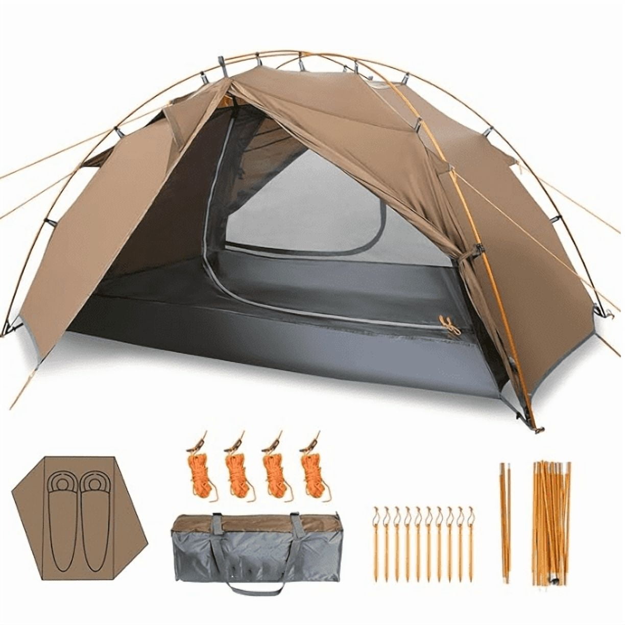 Outdoor Camping Tent 2/4 Person Waterproof Camping Tents Easy Setup Two ...