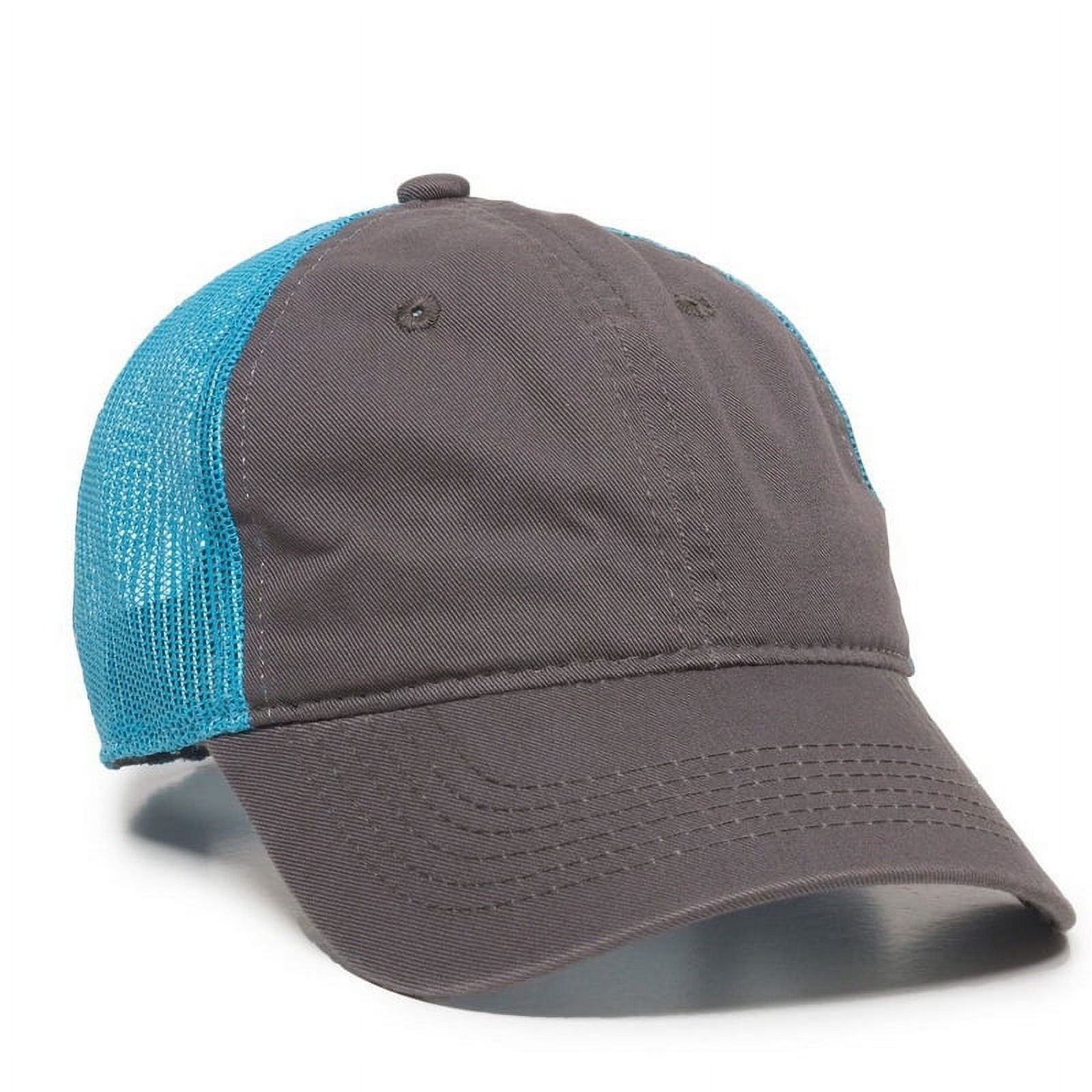 Outdoor Cap FWT-130 Heavy Garment Washed, Mesh Back-CHARCOAL/NEON BLUE ...