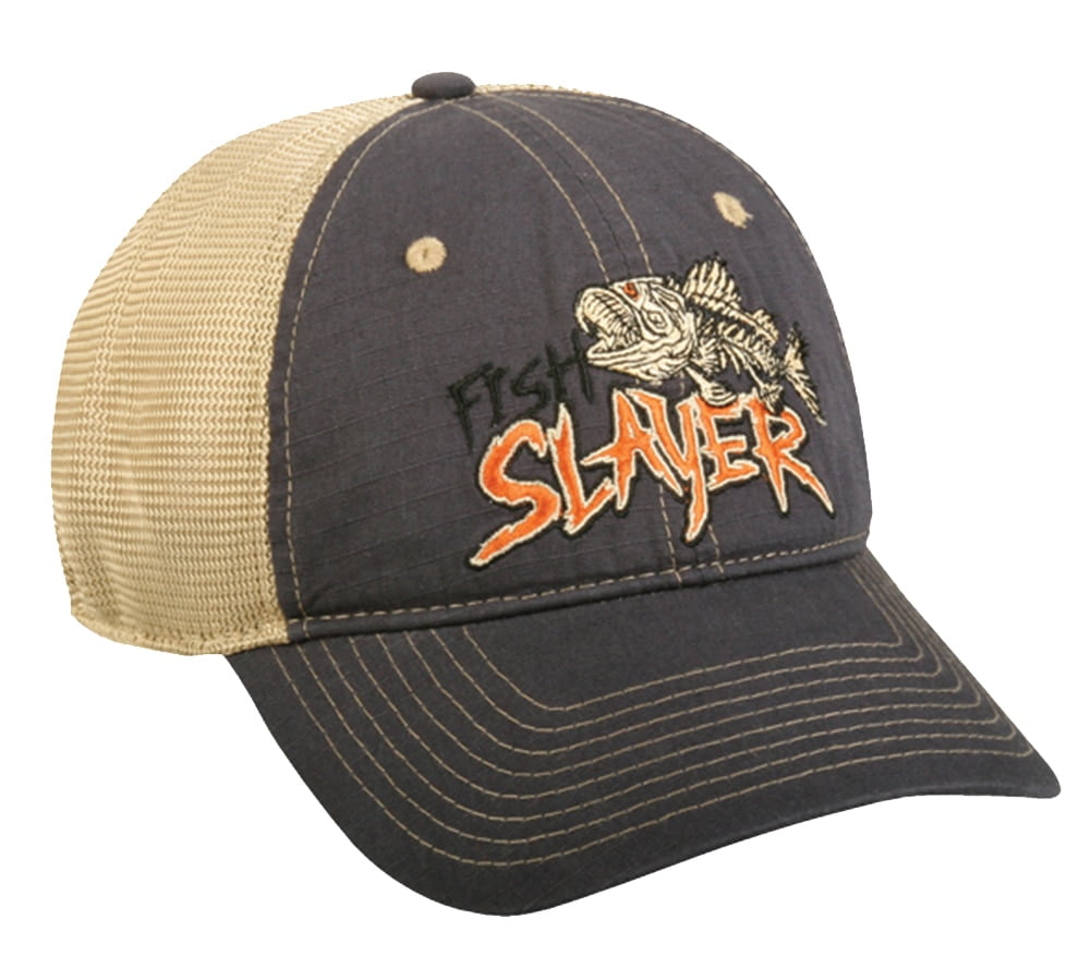 Outdoor Cap Fish Slayer Cap, Navy/Khaki - Walmart.com