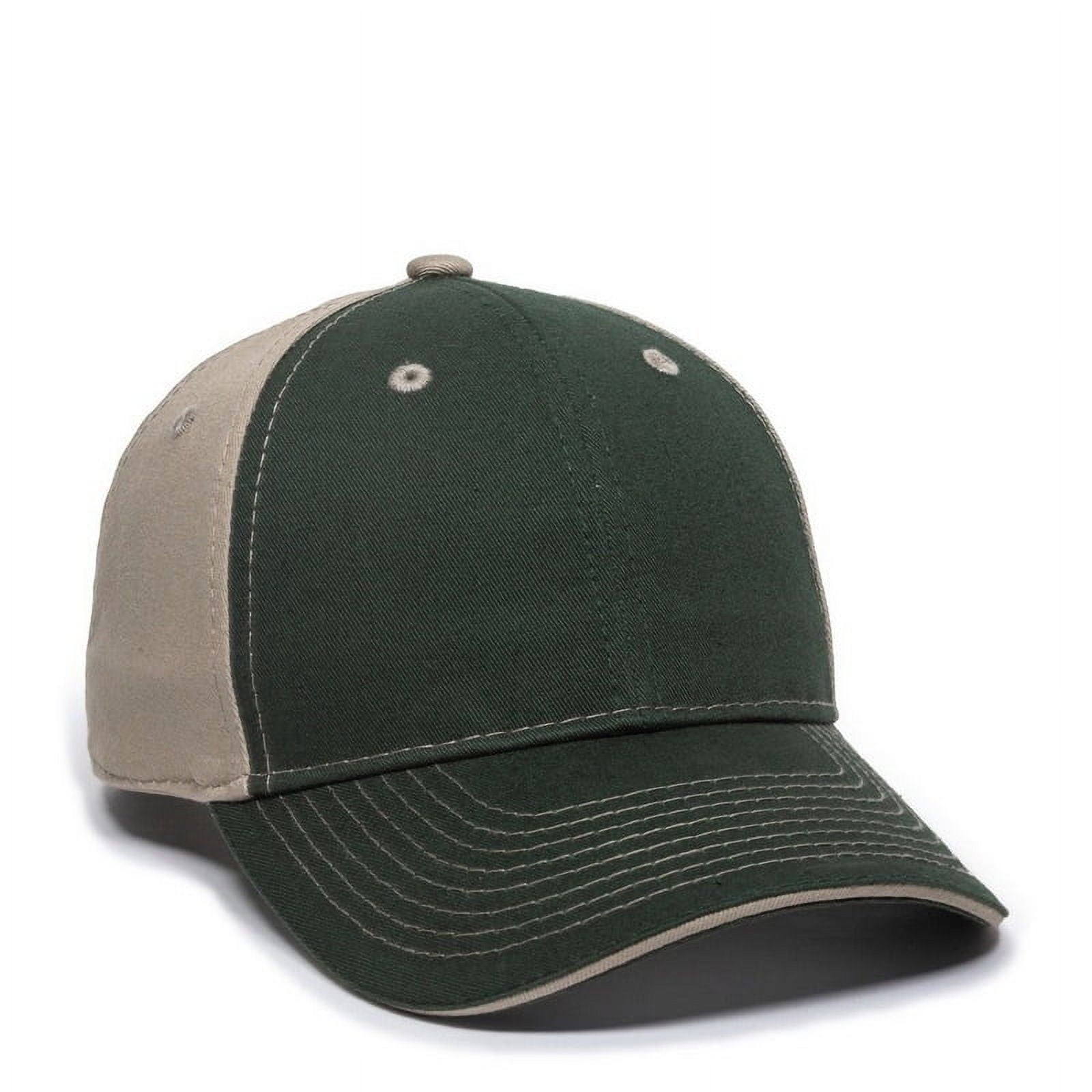 Outdoor Cap GWT-101 Contrast Sandwich and Eyelets-Dark Green/Khaki ...