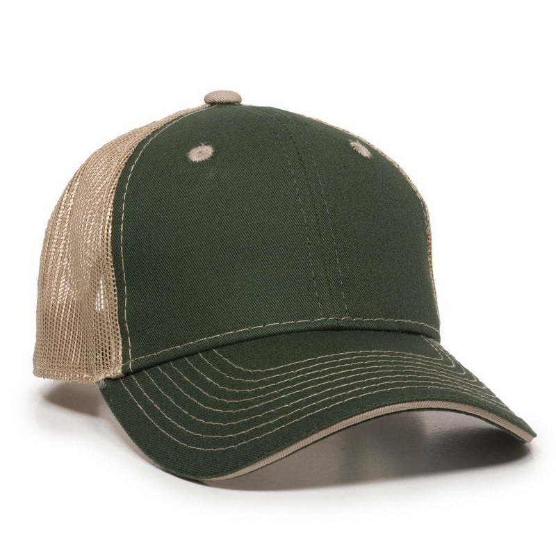 Outdoor Cap GWT-101M Washed Mesh Back-Dark Green/Khaki - Walmart.com
