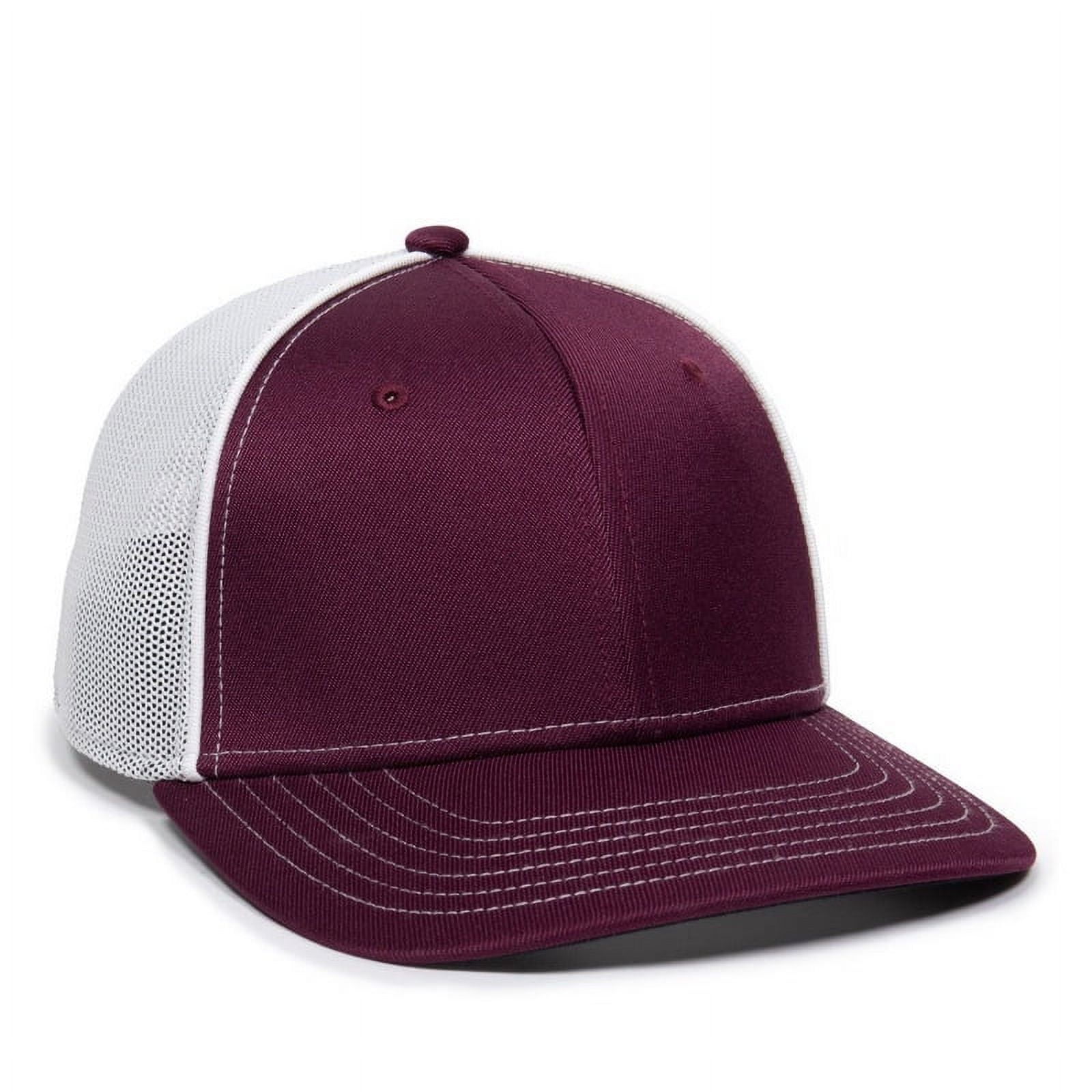 OC Sports OC12M Phenom Performance Twill Front Panel Cap -Maroon White ...