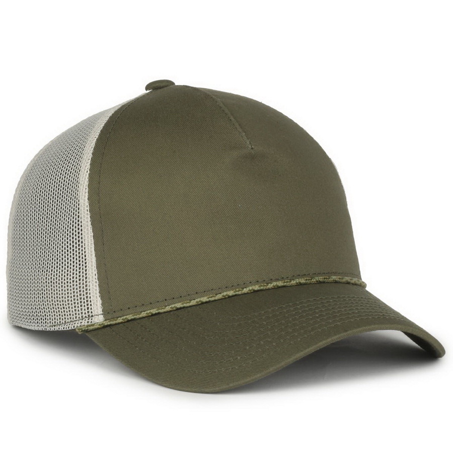 Outdoor Cap OC555M Plastic Snap Closure, Low Crown Cap-Olive/Putty ...
