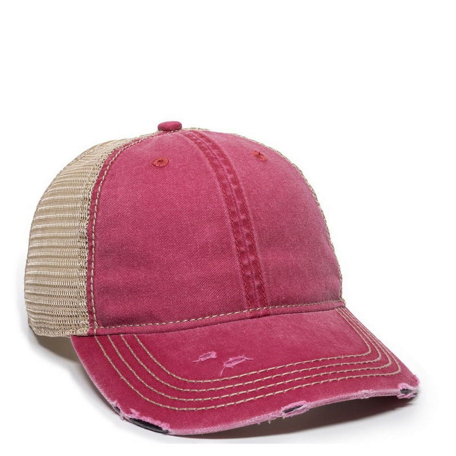 Outdoor Cap OC801 Pigment Dyed Cotton Twill Front Panels-Ruby/Tea Stain ...