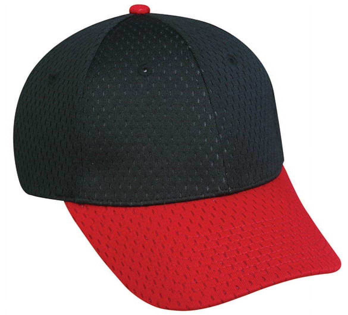OC Sports PFX-120 Proflex Stretch Fit Mesh Baseball Cap - Black Red ...