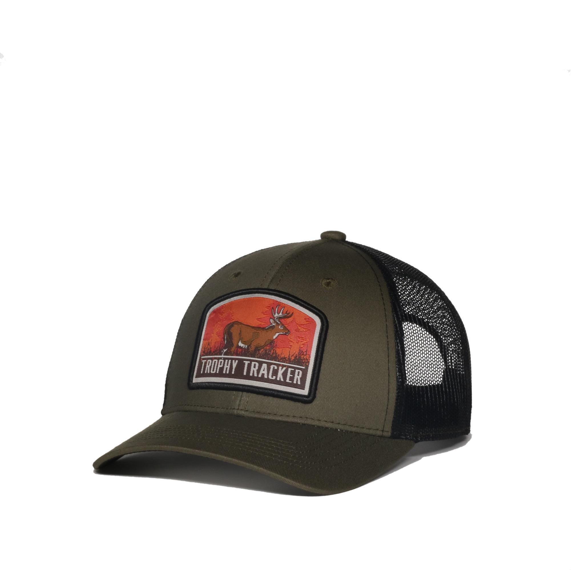 Outdoor Cap TROPHY04 Trophy Tracker Logo Meshback Cap, Olive w/Blk Mesh ...