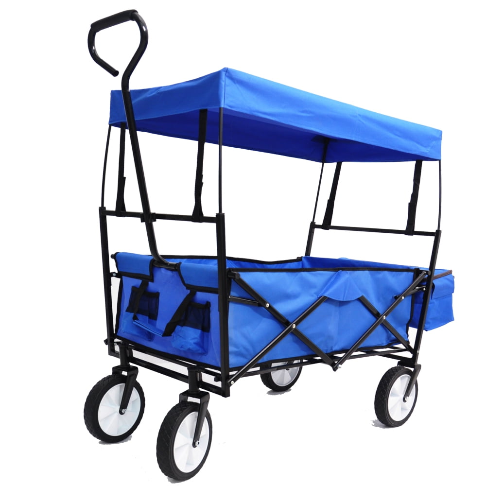 Outdoor Cart Folding Wagon with Removable Canopy and Detachable Front ...
