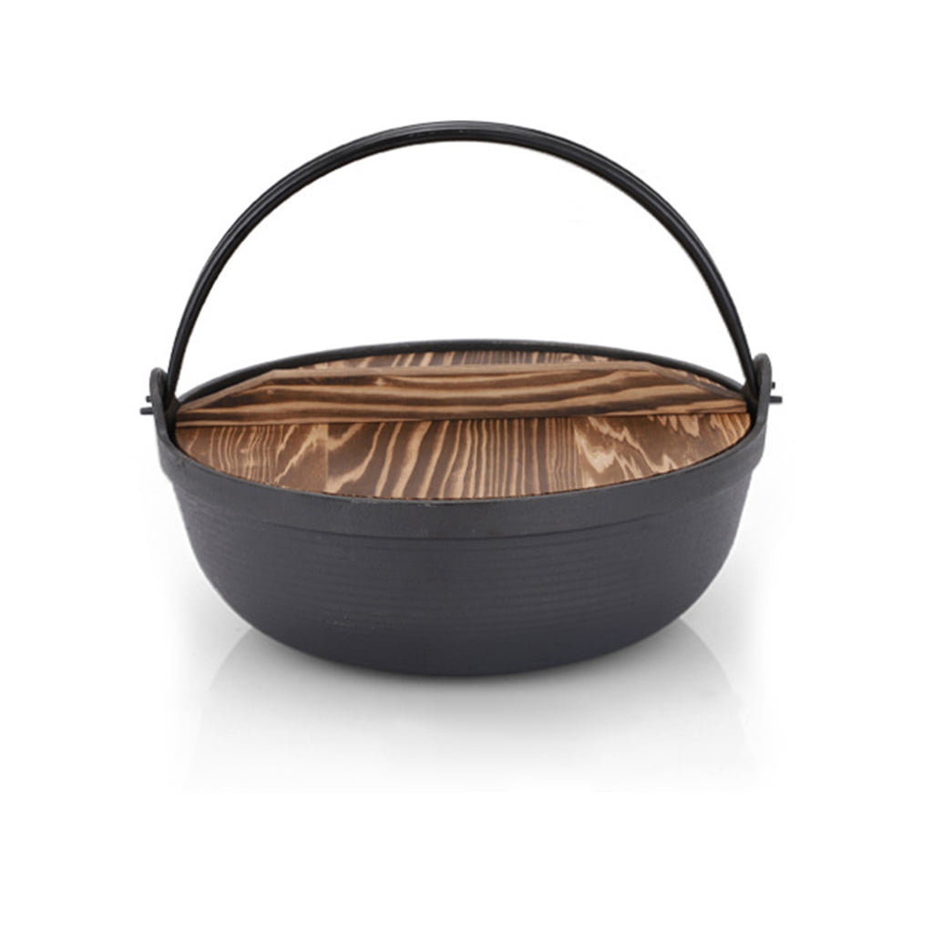 Outdoor Cast Iron Pots with Lid & Glove Camping Cooking Pots Cookware ...