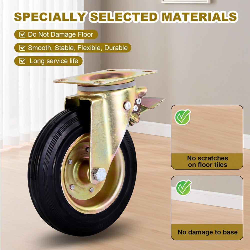 Outdoor Caster Wheels | 8 Inch Roller Ball Casters with Gloves | Set Of ...