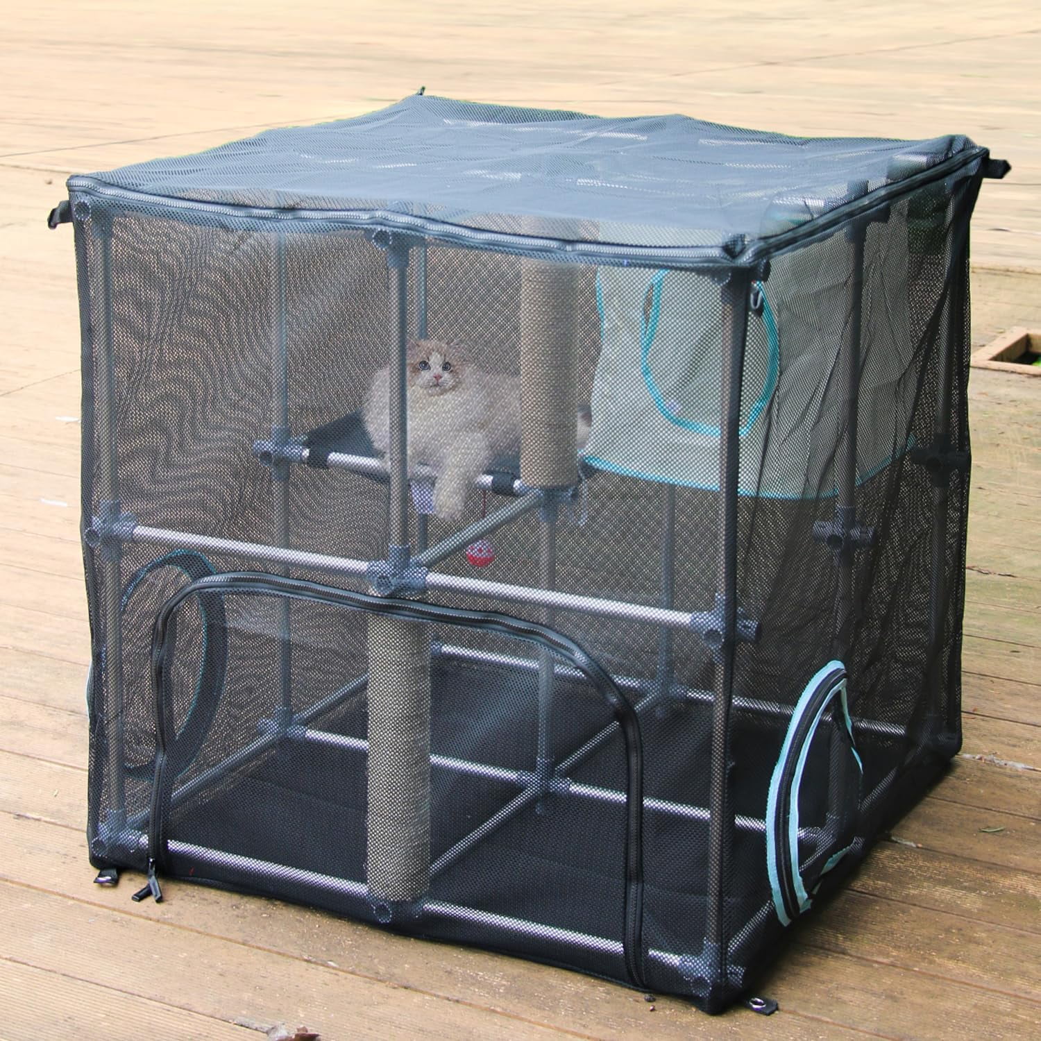 Outdoor Cat Enclosure,Compact Kit for Outdoor and Indoor(Compact Kit ...
