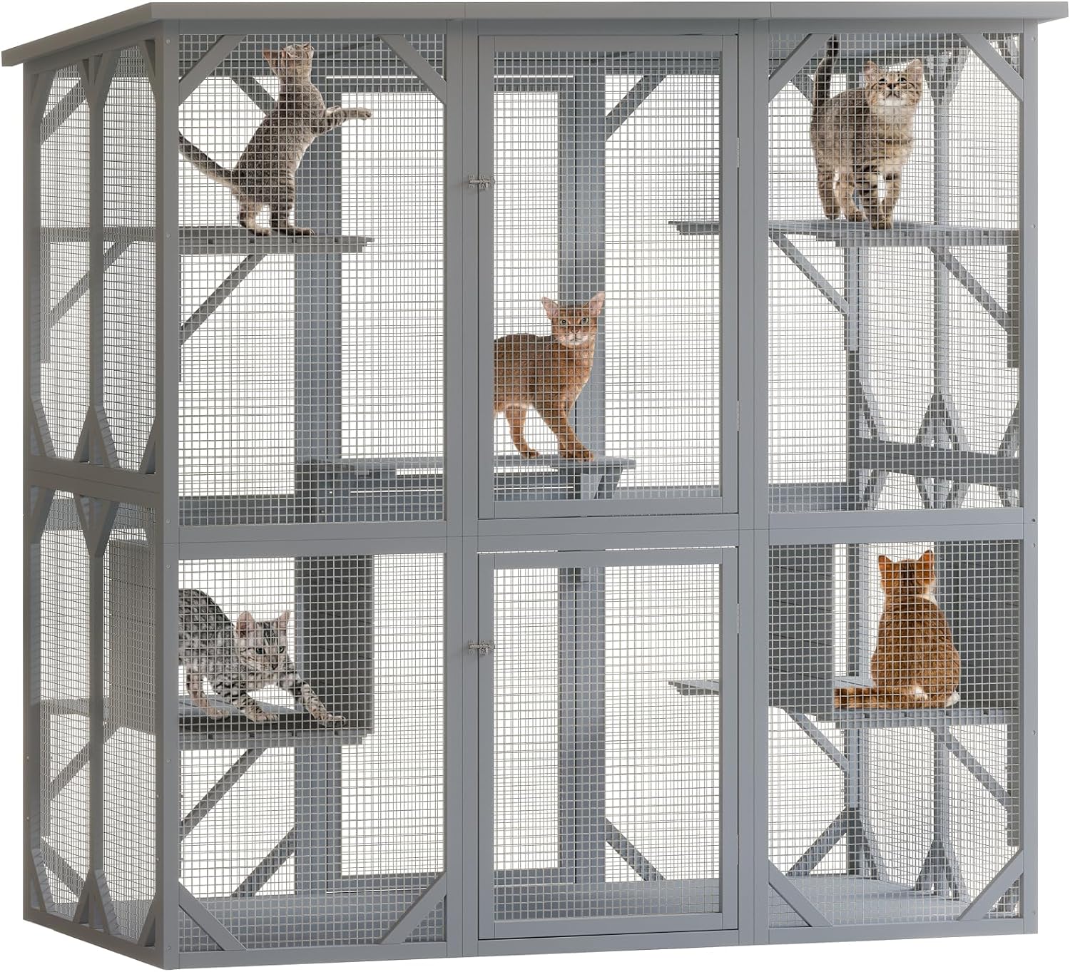Dextrus Cat Cage Cat Enclosures Cat Kennel with Extra Large Hammock for ...