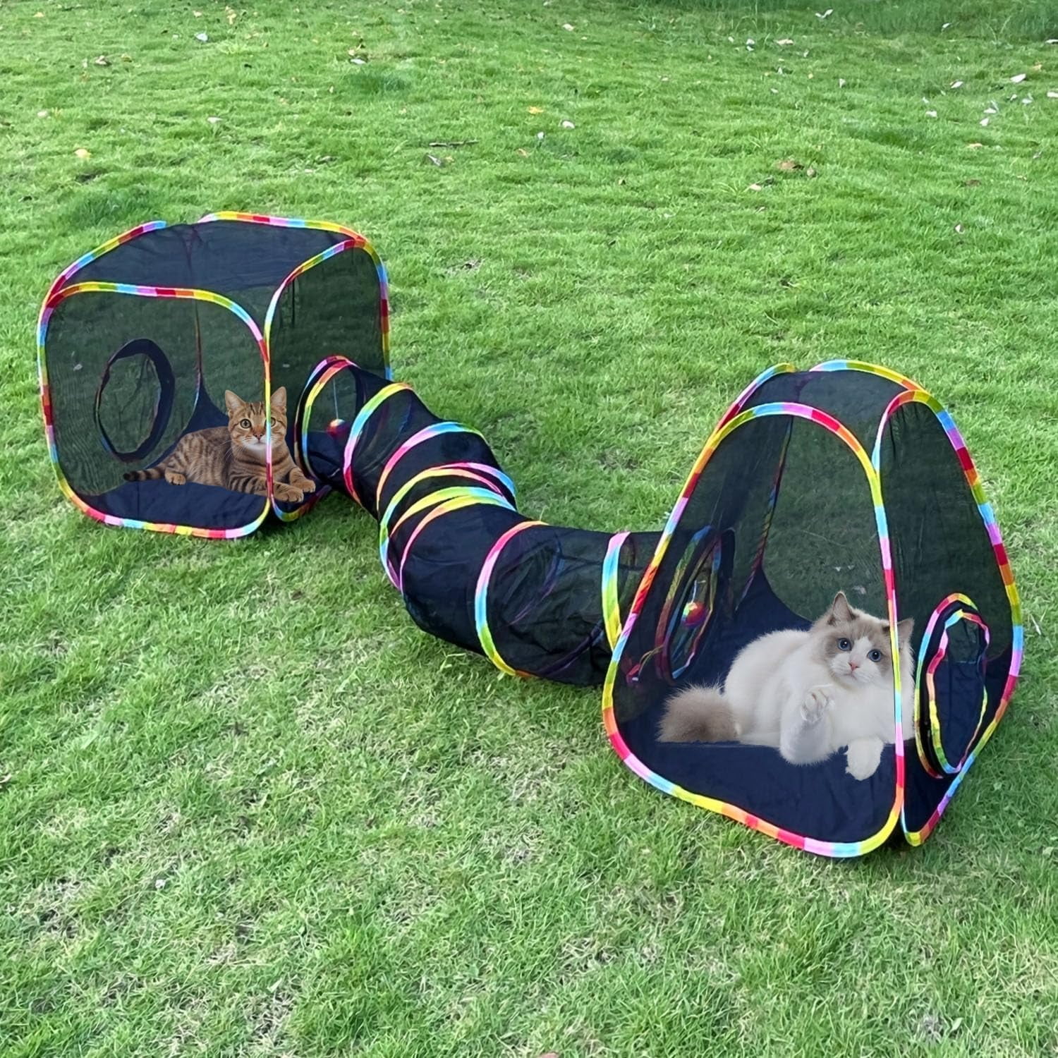 Outdoor Cat Enclosures, Cat Tunnels Tents Cubes for Indoor Cats with ...