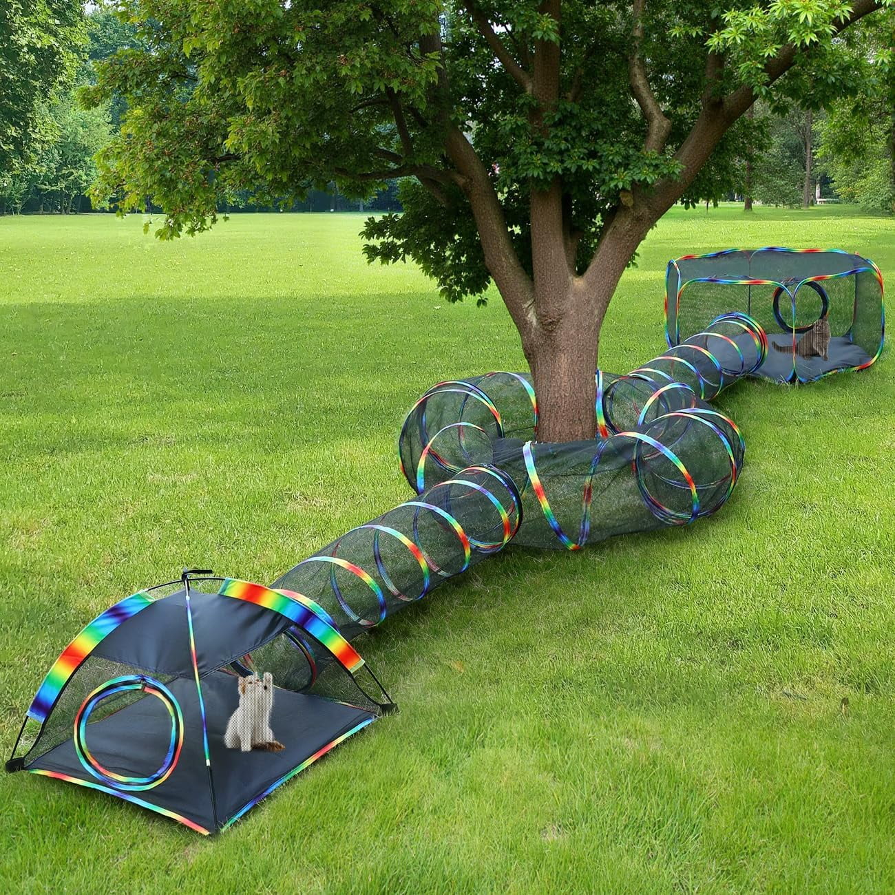 Outdoor Cat Enclosures for Cats Indoor, Patio Portable Mesh Cat Tent ...