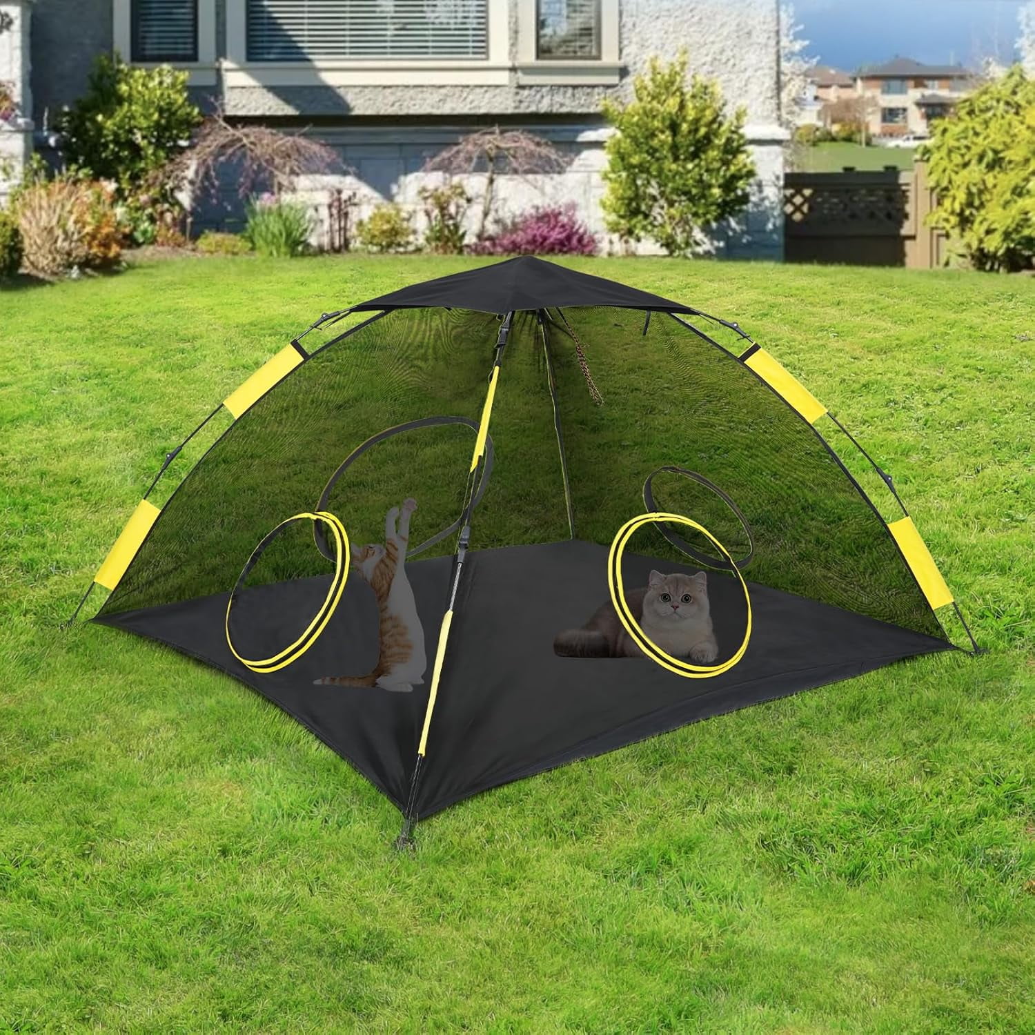 Outdoor Cat Enclosures for Indoor Cats, Outdoor Cat Tent with Tunnel ...