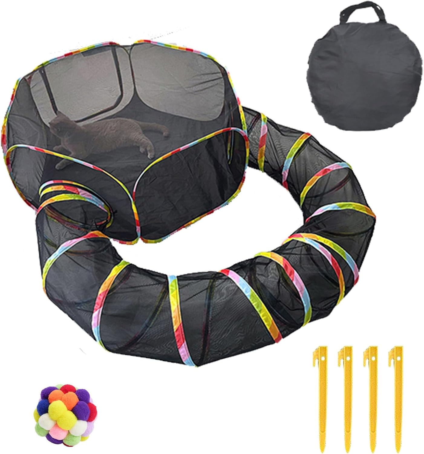 Outdoor Cat Enclosures Playground with Cat Toy Ball, Portable cat Tent ...