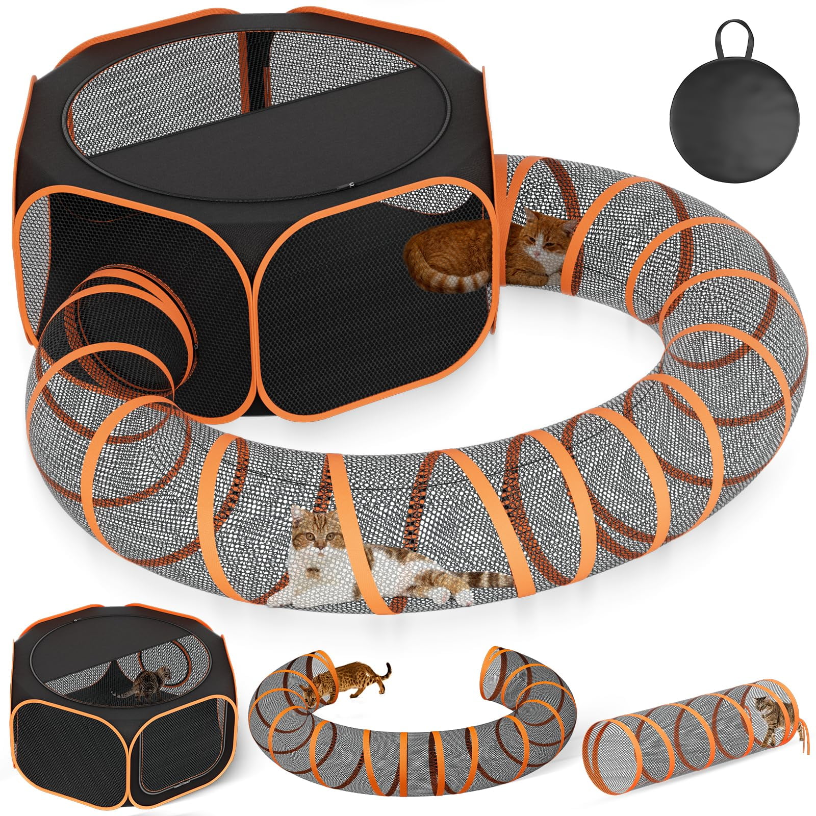 Outdoor Cat Enclosures Tunnel Playpen - Large Portable Playpen Indoor ...