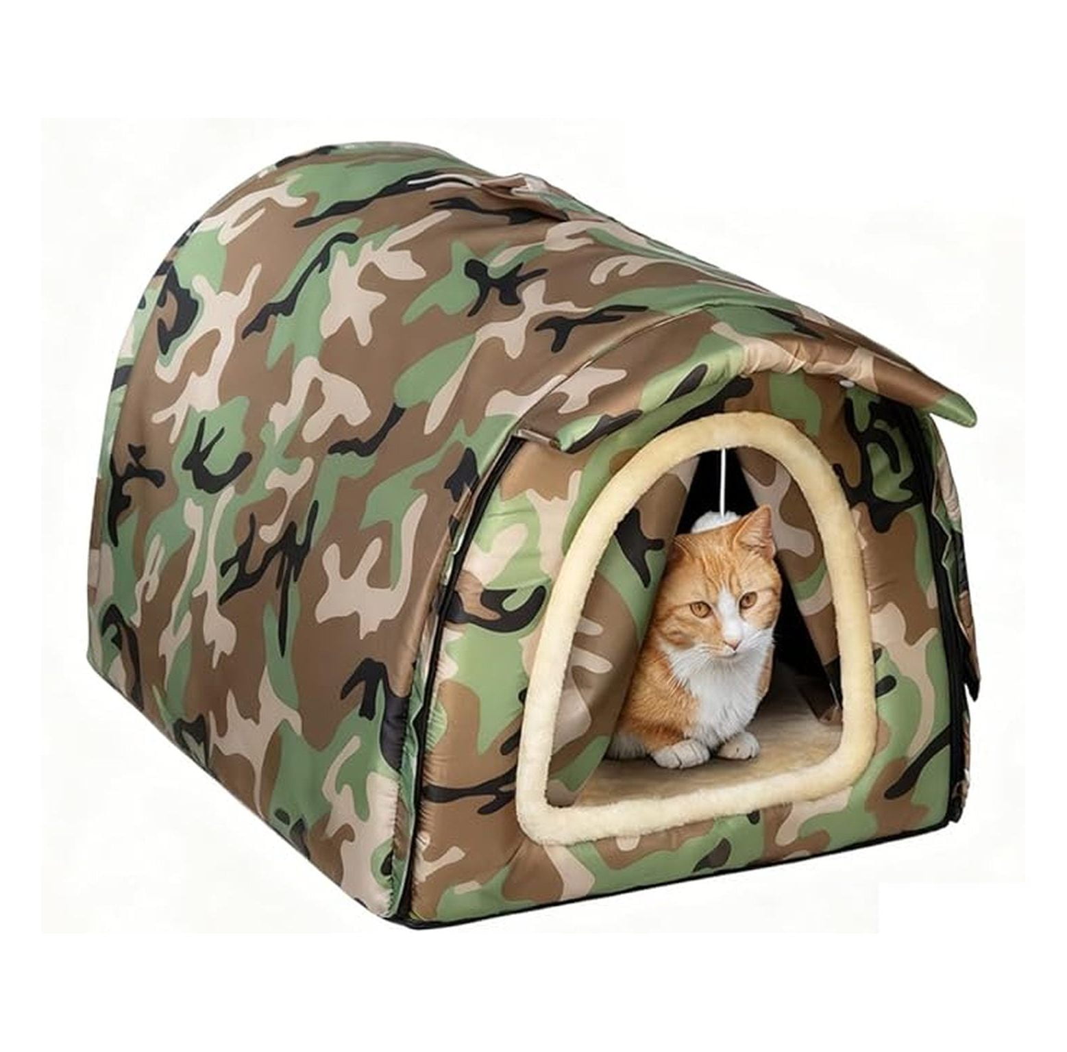 Outdoor Cat House, Camo Feral Cat Shelter - Weatherproof Stray Cat ...
