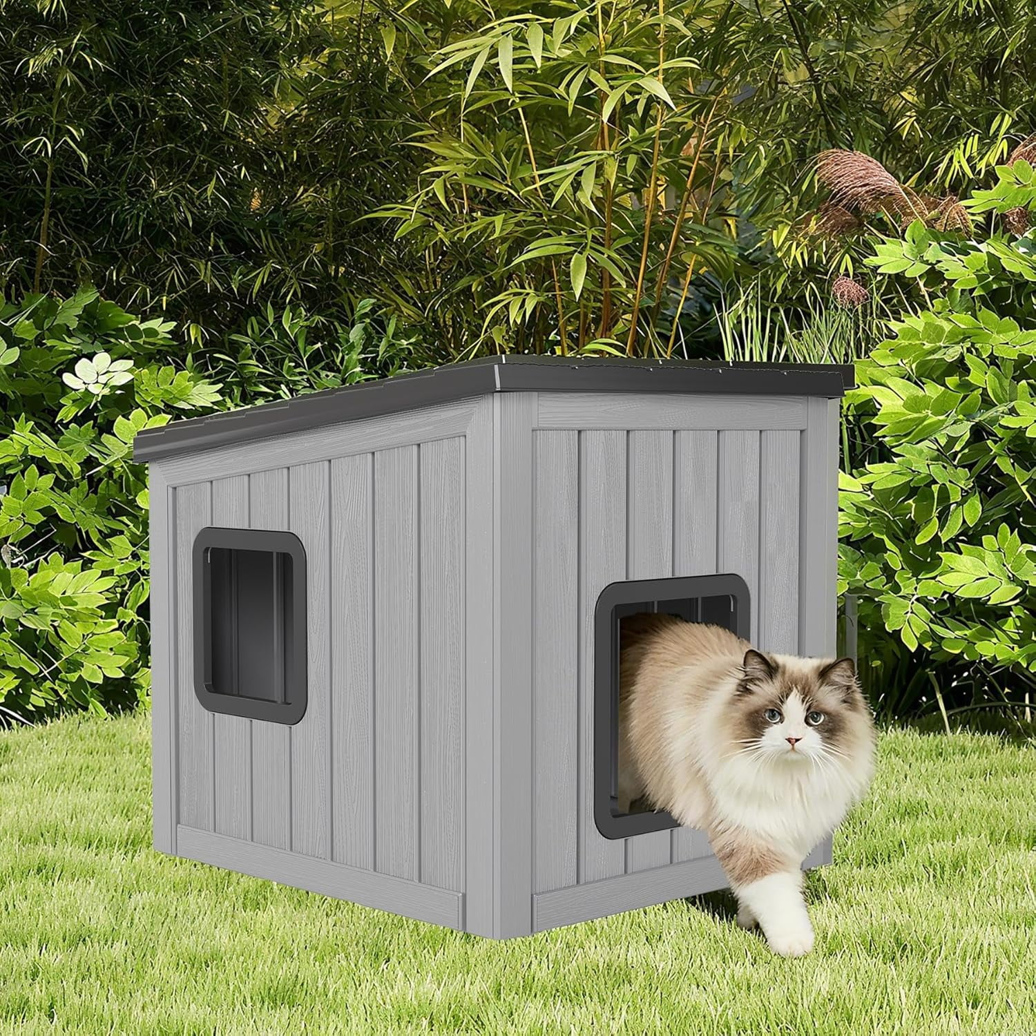 Outdoor Cat House, Cat Houses for Outdoor Indoor Cats, Clawsable Cat ...