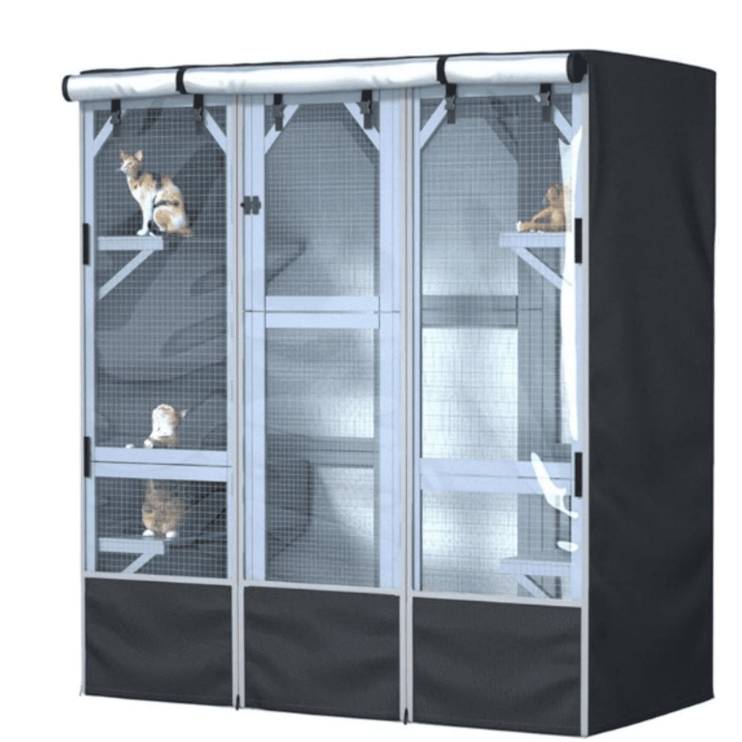 Outdoor Cat House Cover 600D Heavy Duty Waterproof Full Coverage Large Cat House Cover Walk-in ...