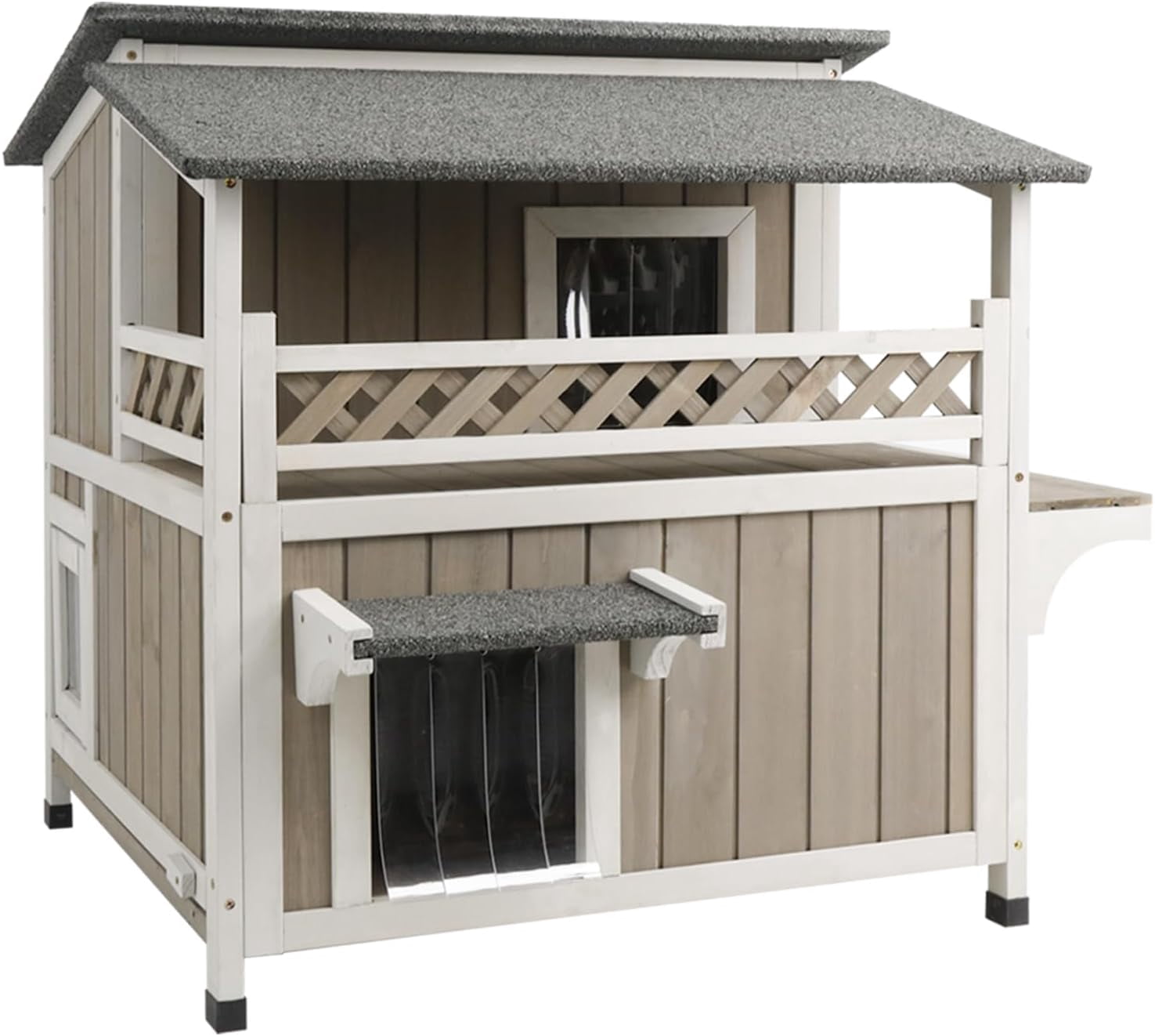 Outdoor Cat House，Durable 2 Story Feral Cat Shelter That is Easy ...