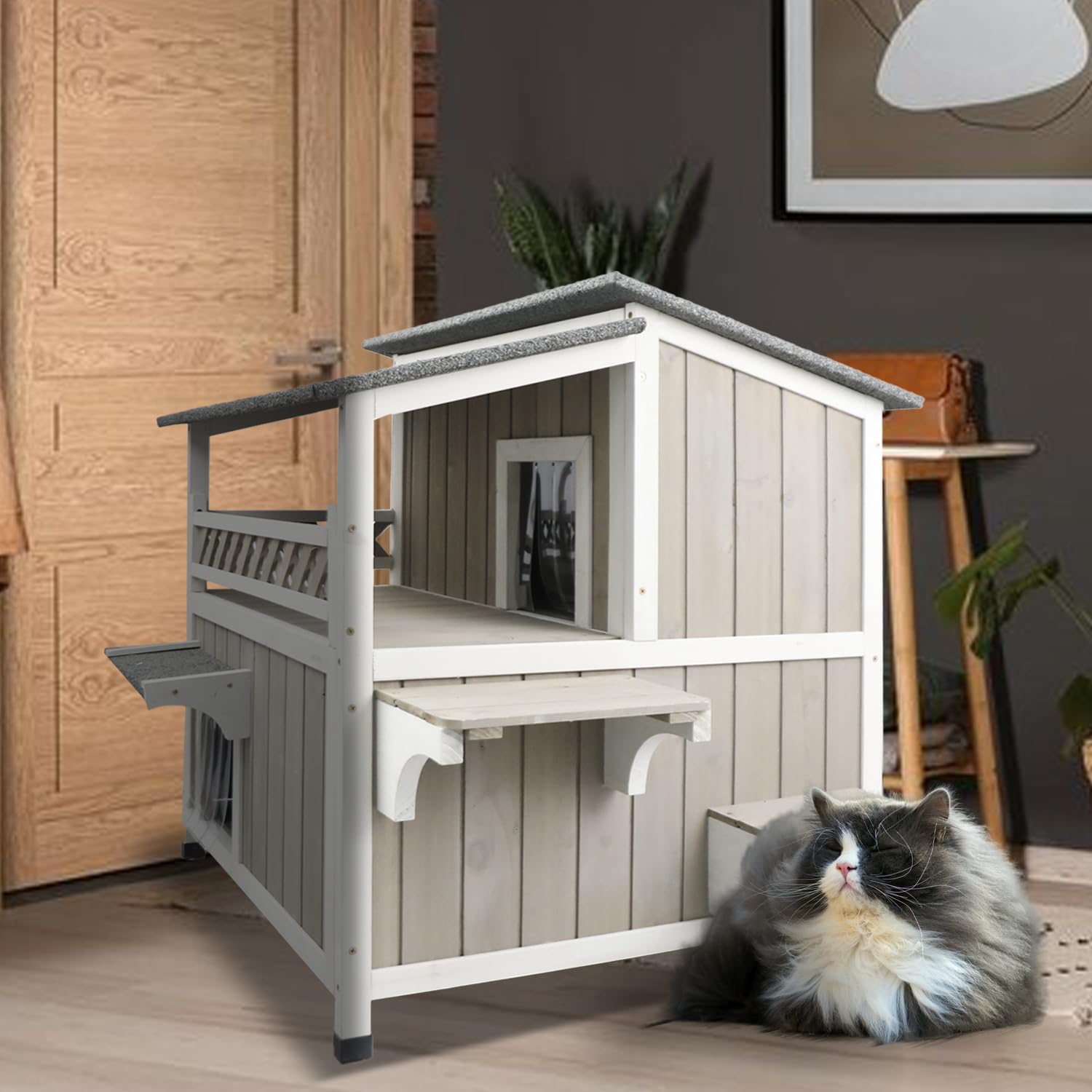 Outdoor Cat House – Durable 2 Story Feral Cat Shelter That is Easy ...