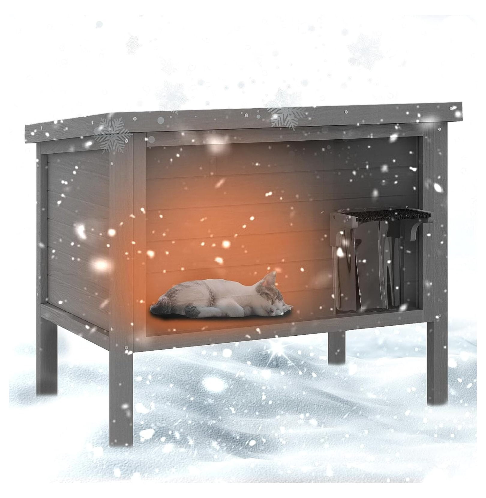 Outdoor Cat House Feral Cat-Shelter Cat Enclosure,100% Insulated All ...
