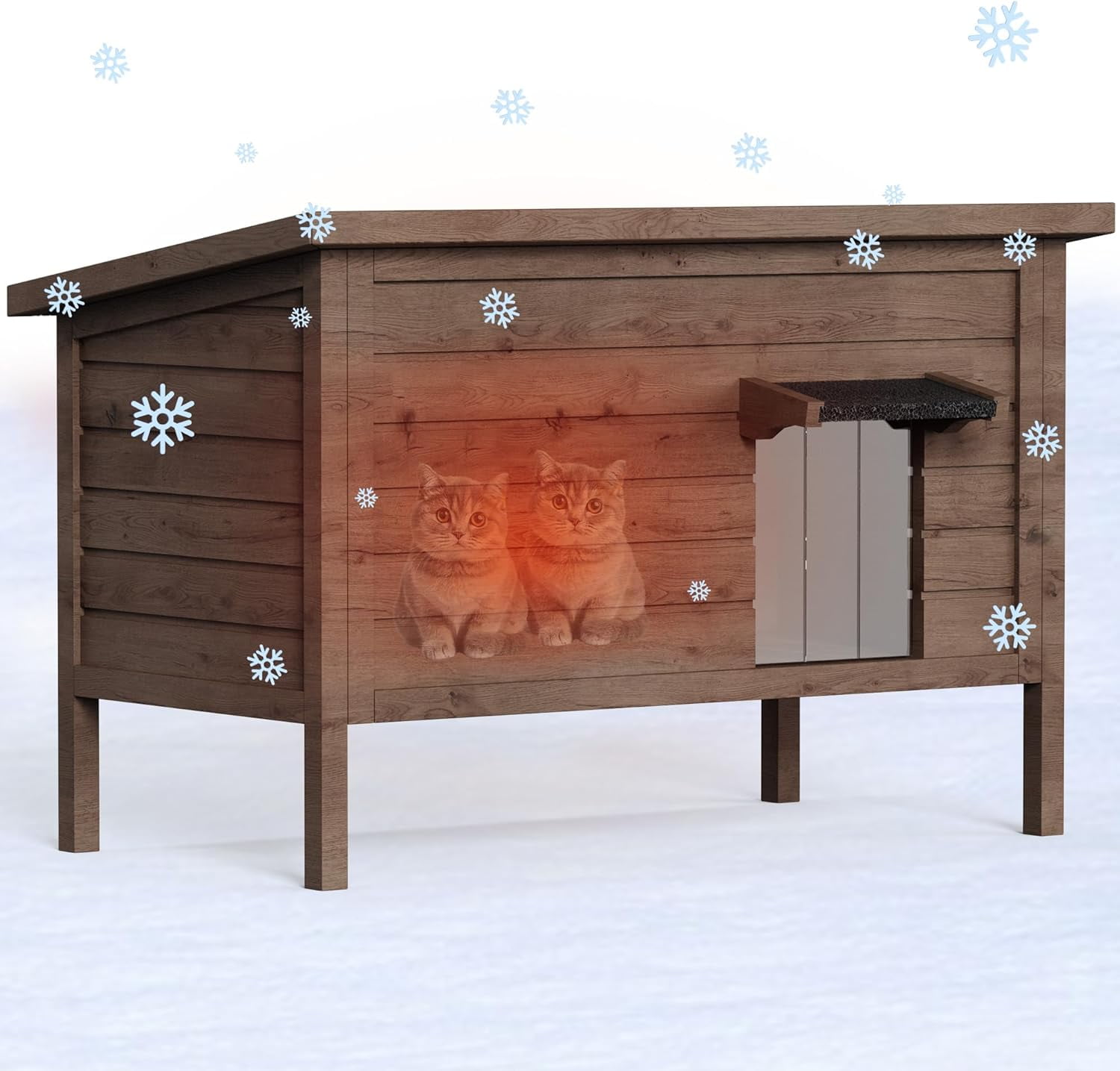 Outdoor Cat House Feral Cat Shelter Fully Insulated Outside Feral Cat ...